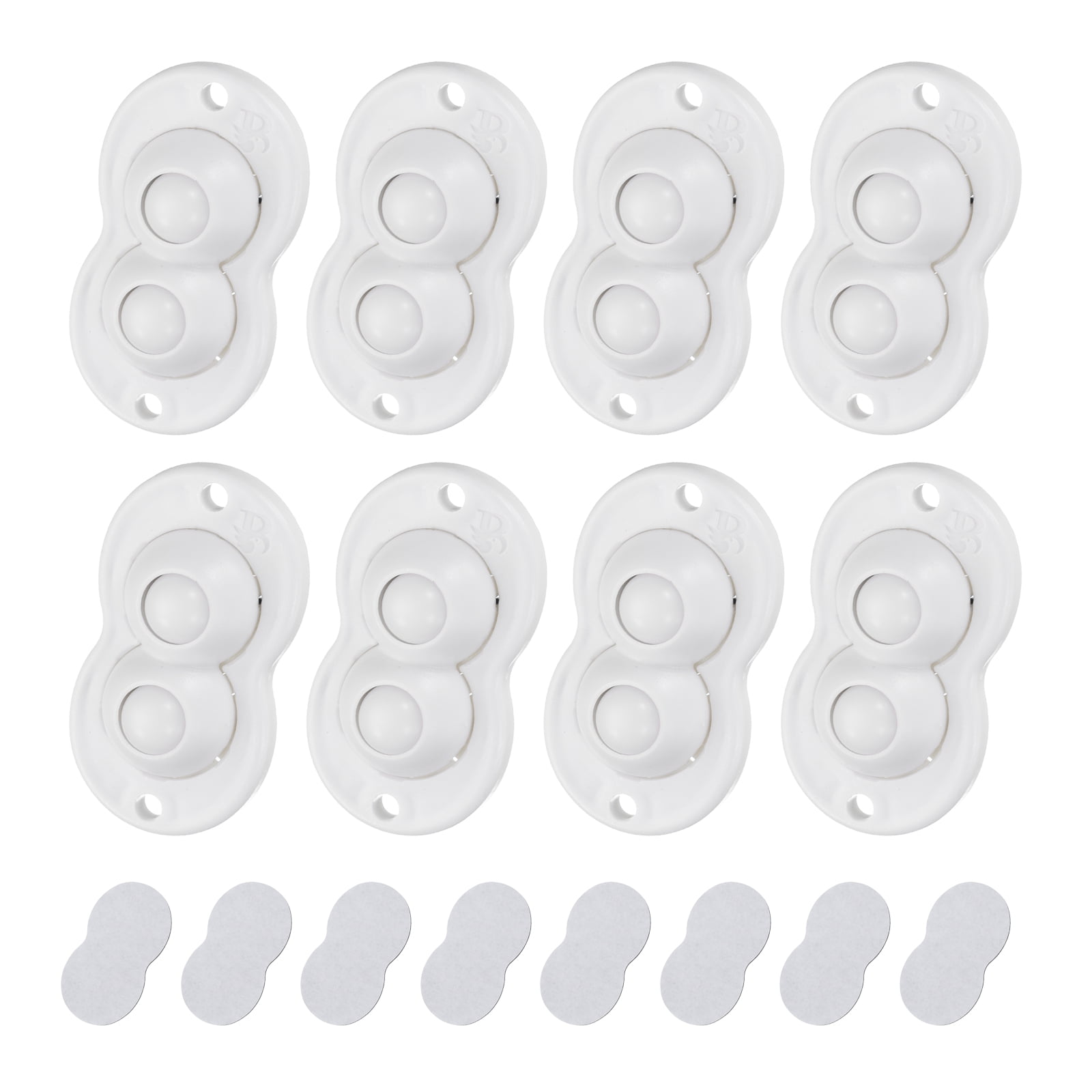 Uxcell 8 Pcs Self Adhesive Caster Wheels for Furniture (White, 2 Nylon ...