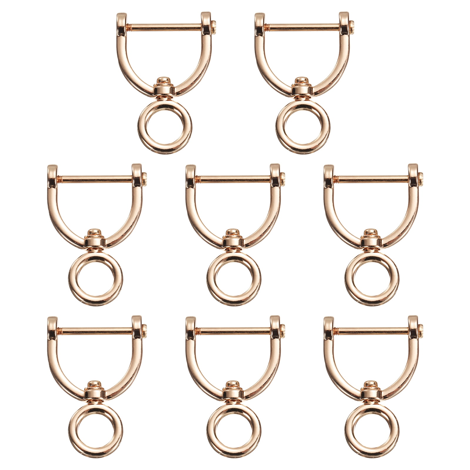 Uxcell 8 Pcs Swivel D-Rings Screw in Shackle Horseshoe 1 Inch Metal U ...