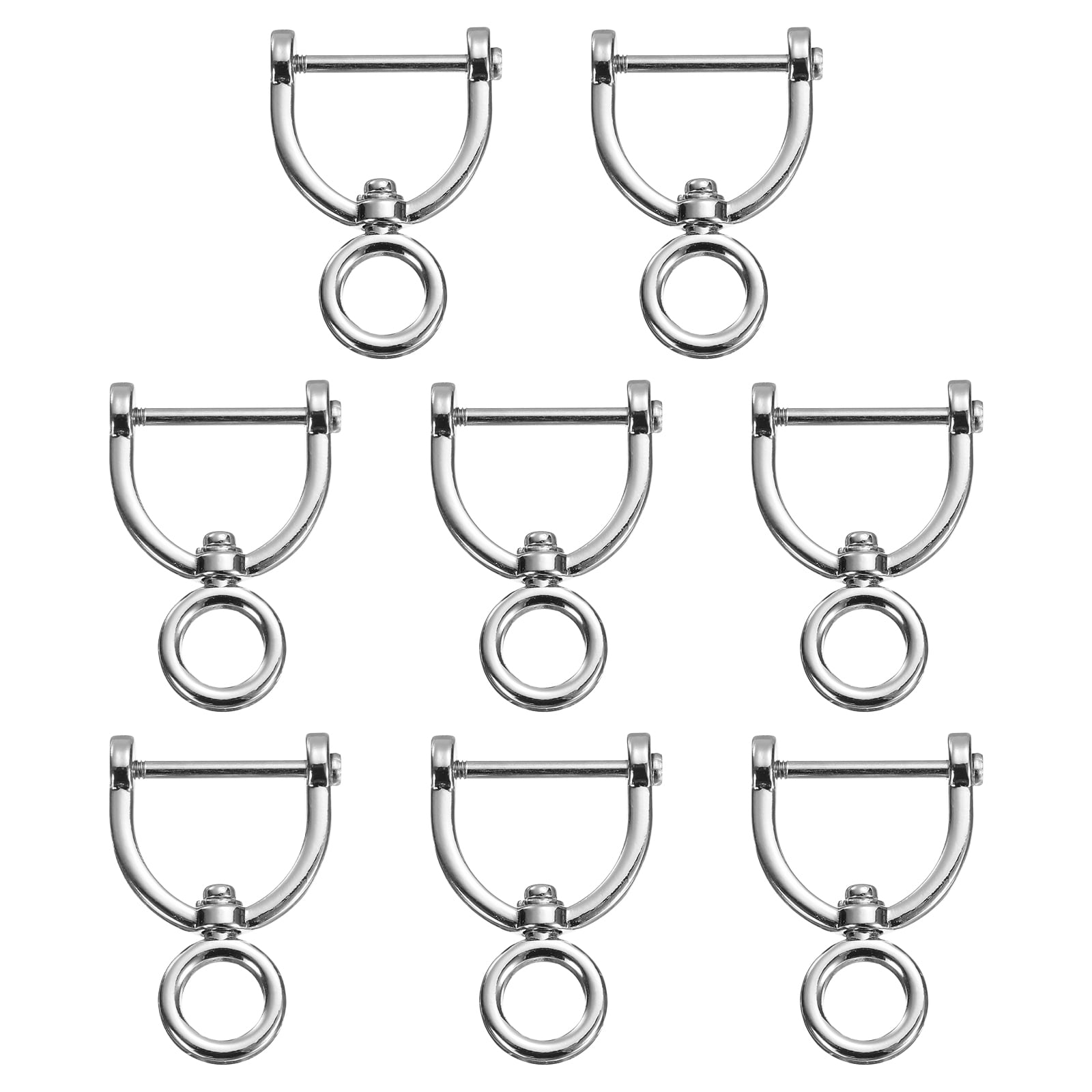 Uxcell 8 Pcs Swivel D-Rings Screw in Shackle Horseshoe 1 Inch Metal U ...