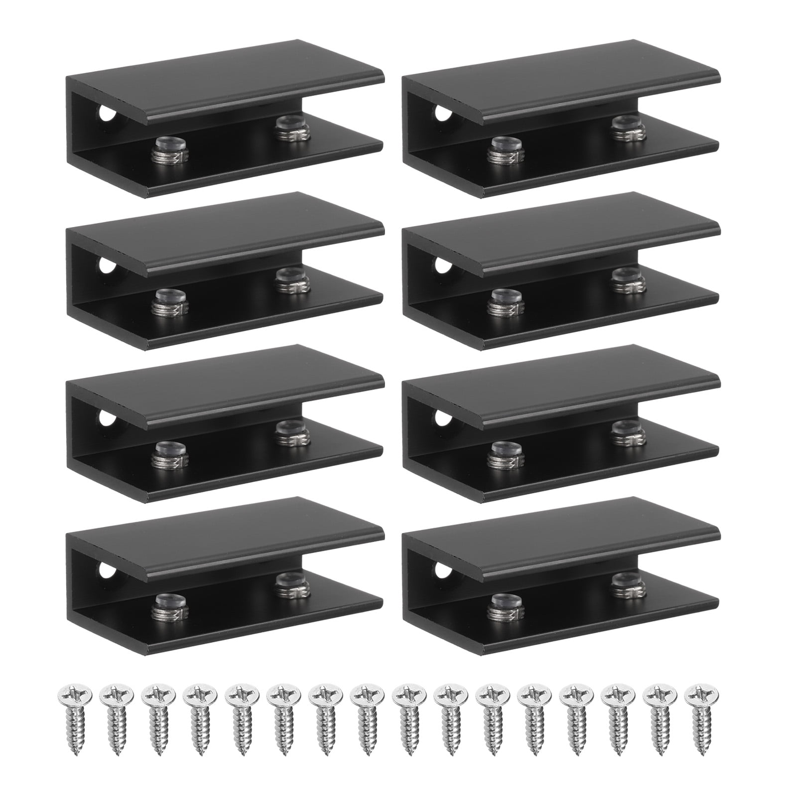 Uxcell 8 Pieces Glass Shelf Brackets Metal Wall Mount Glass Clamps Clip ...