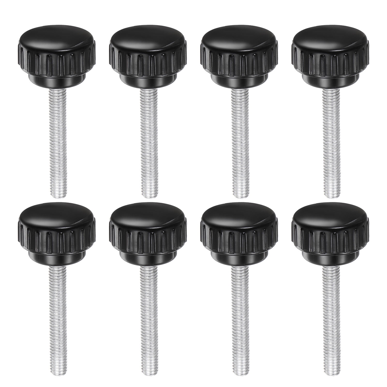 Uxcell 8 Pieces Knurled Clamping Knobs M6 x 40mm Zinc Plated Carbon Steel Threaded Stud 30mm ...