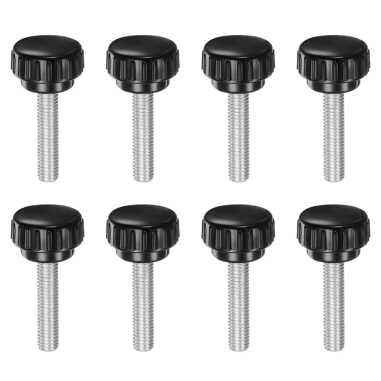 Uxcell 8 Pieces Knurled Clamping Knobs M8 x 35mm Zinc Plated Carbon Steel Threaded Stud 30mm ...