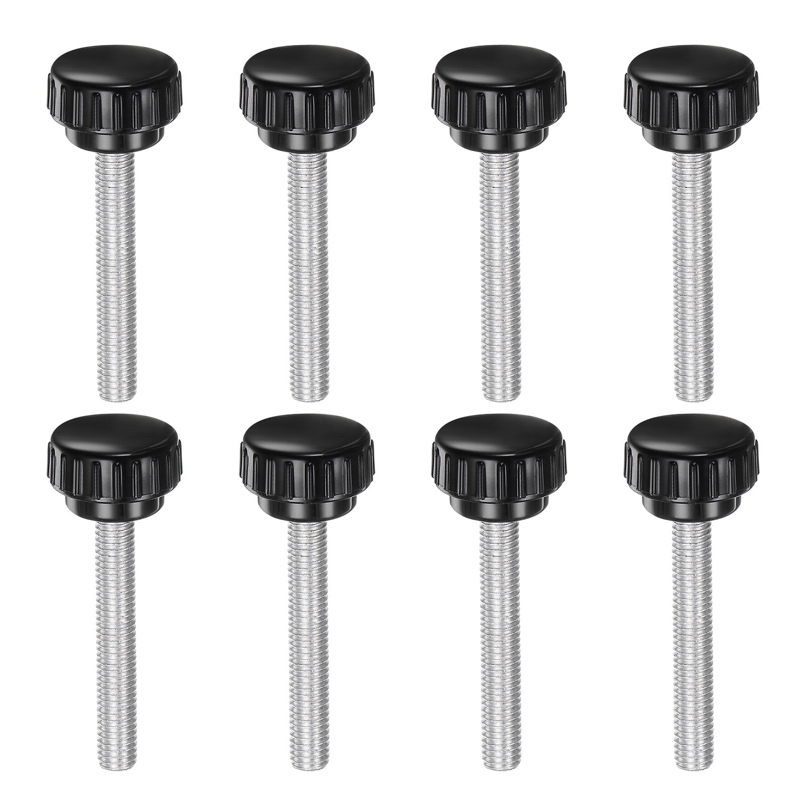 Uxcell 8 Pieces Knurled Clamping Knobs M8 x 55mm Zinc Plated Carbon Steel Threaded Stud 30mm ...