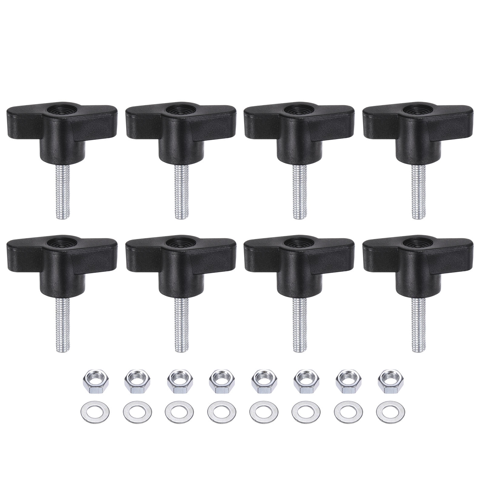 Uxcell 8 Pieces Tee Wing Knobs M5 x 20mm Thread 36mm Z/T Head Thumb ...
