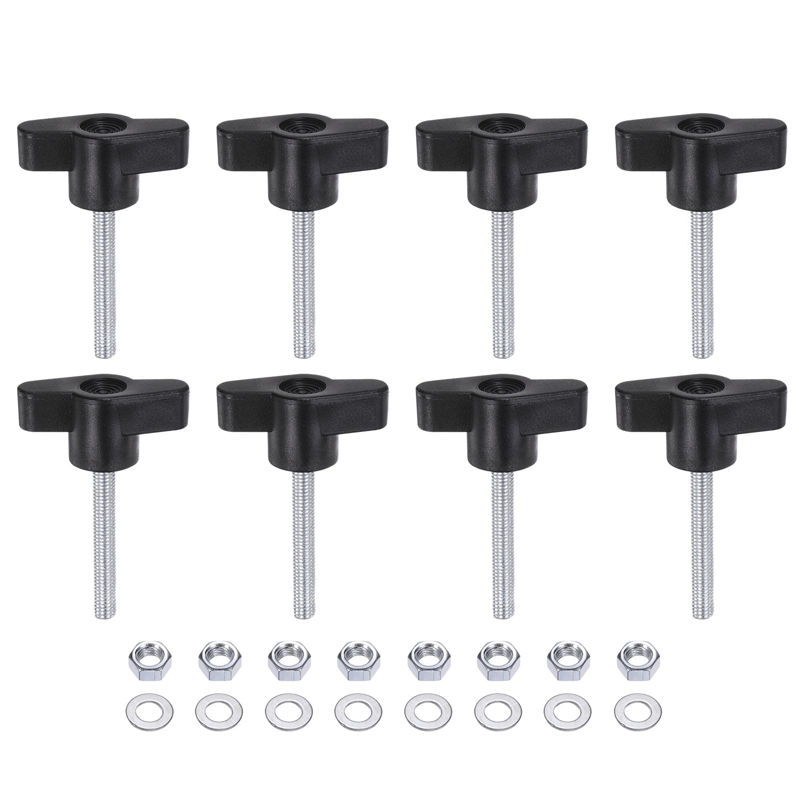 Uxcell 8 Pieces Tee Wing Knobs M5 x 35mm Thread 36mm Z/T Head Thumb Screws Hand Clamping Stud ...