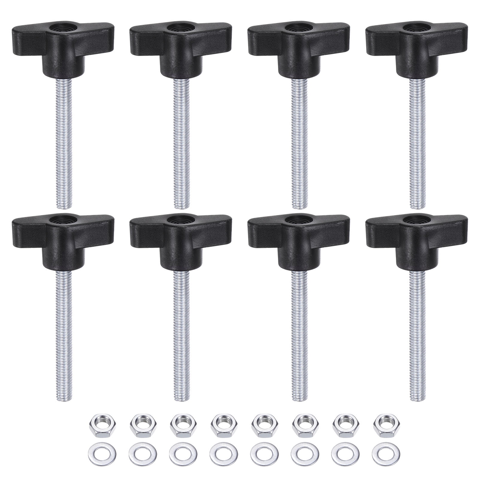 Uxcell 8 Pieces Tee Wing Knobs M6 x 50mm Thread 36mm Z/T Head Thumb ...