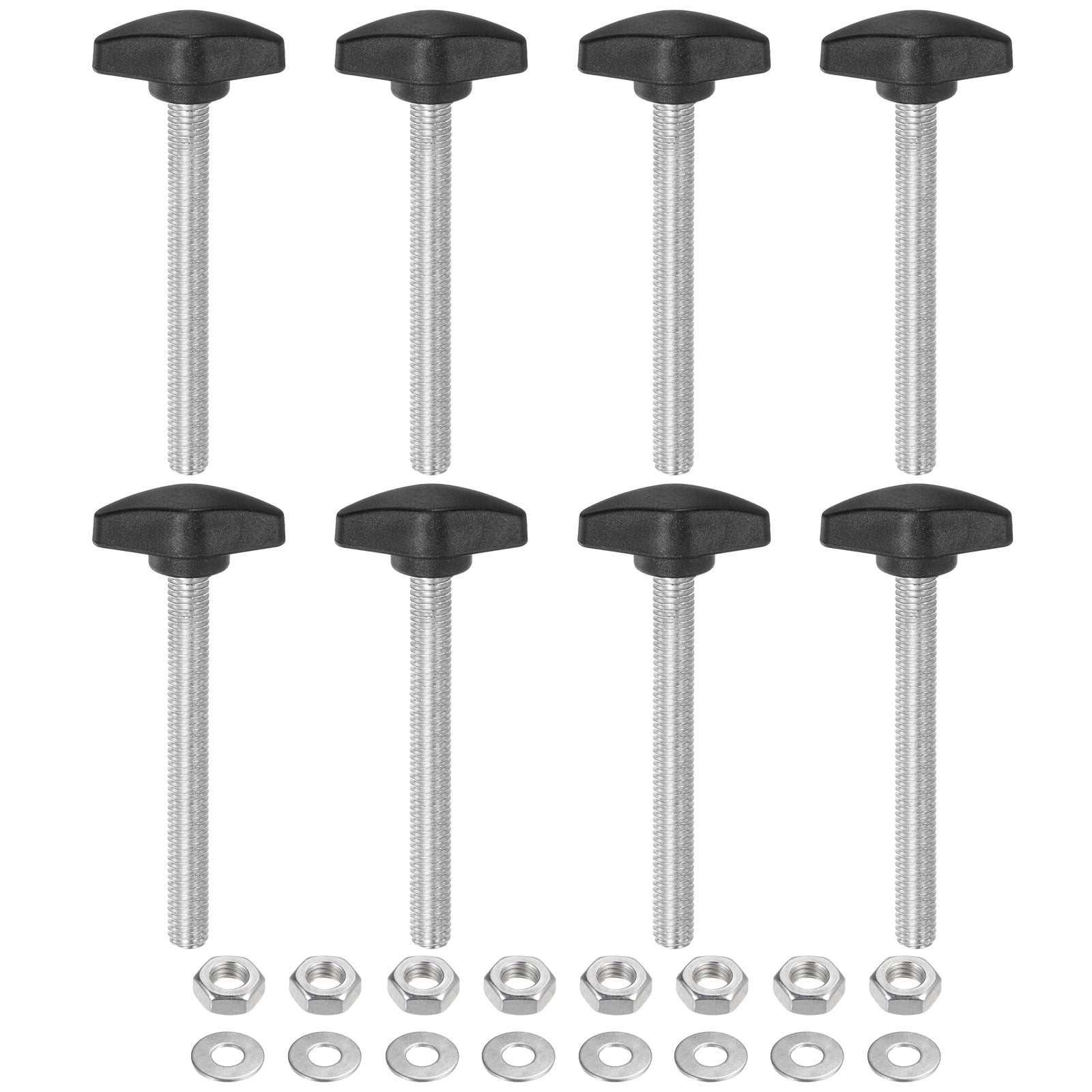 Uxcell 8 Pieces Tee Wing Knobs M8 x 65mm Thread 36mm T Head Thumb ...