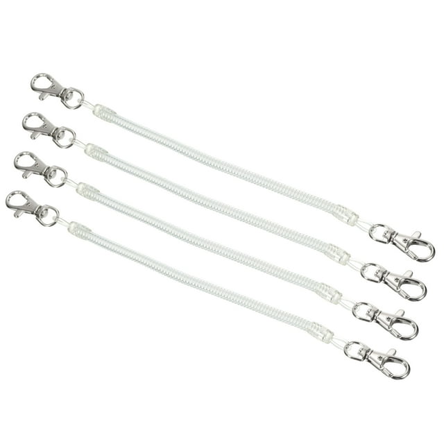 Uxcell 8" Plastic Retractable Coil Spiral Spring Keychain Lobster Clasp ...