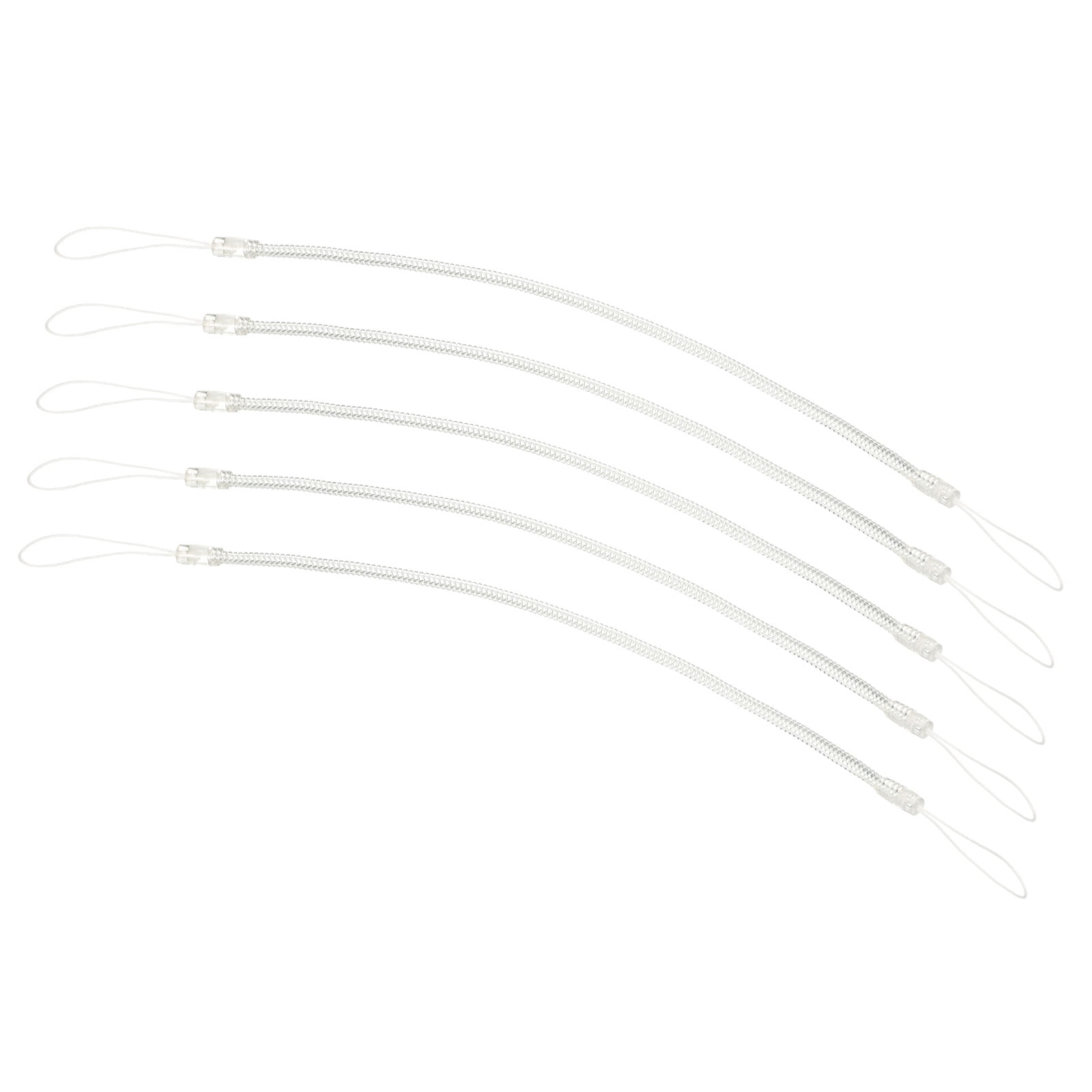 Uxcell 8" Plastic Retractable Spring Coil Straps Key Holder Cord, Clear ...