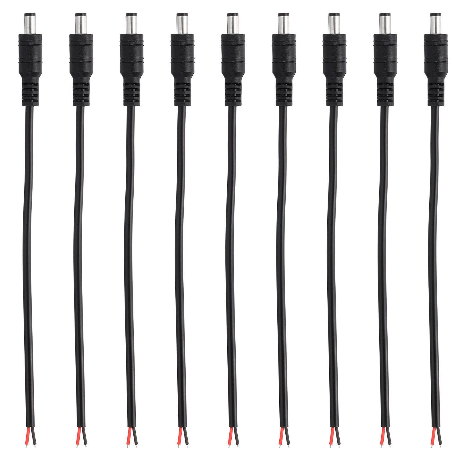 Uxcell 8 Inch DC Power Cable, 20 Pcs 5.5mm x 2.1mm Barrel Plug Socket ...