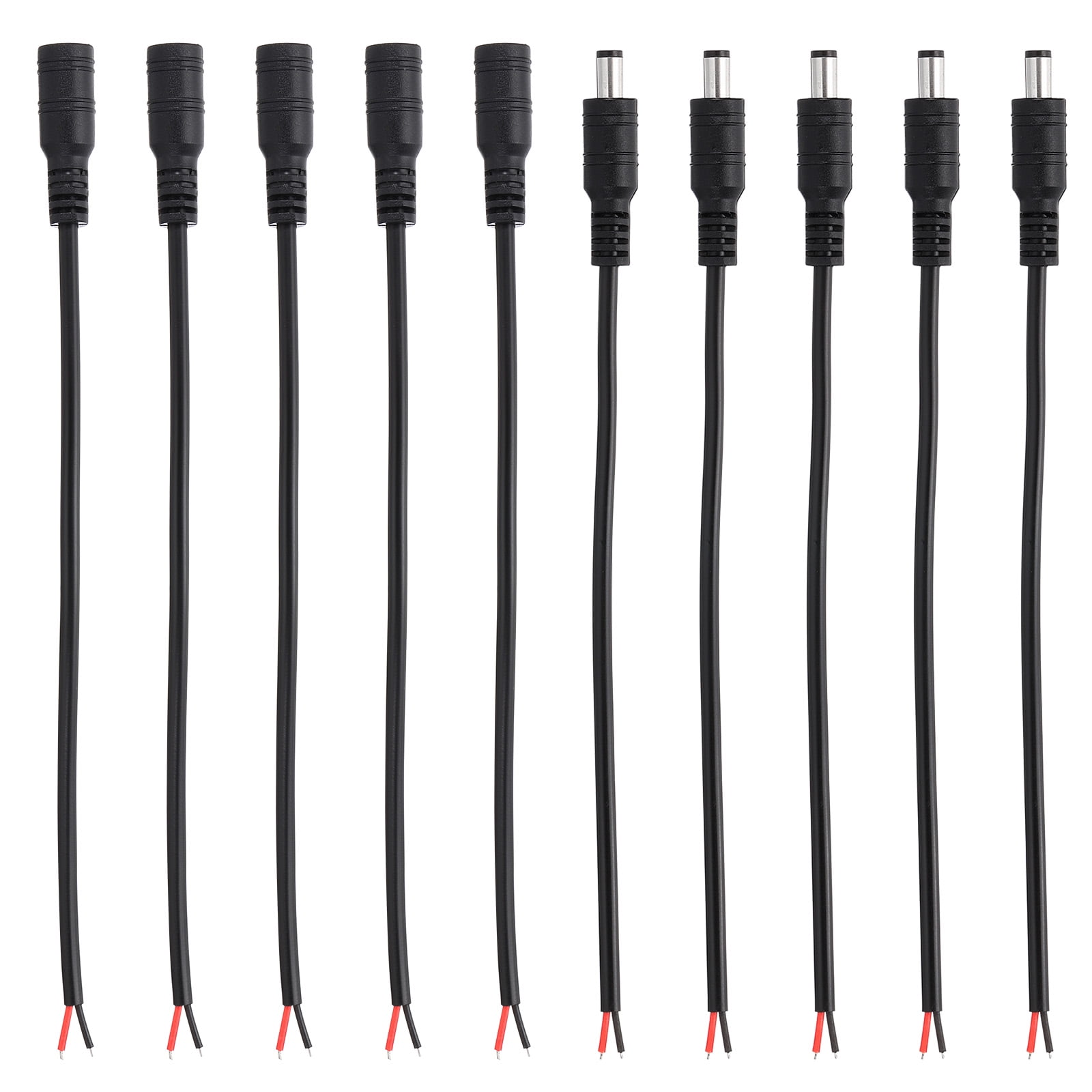 Uxcell 8" Power Cable, 20 Pcs 5.5mm x 2.1mm Barrel Plug Socket Cables ...