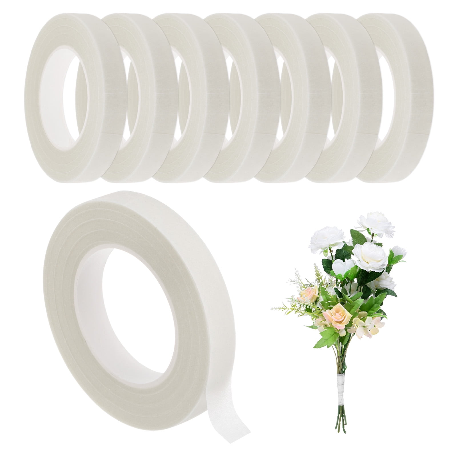 Uxcell 8-Rolls Floral Tapes 1/2 Inch 30 Yards White Floral Craft Tape ...