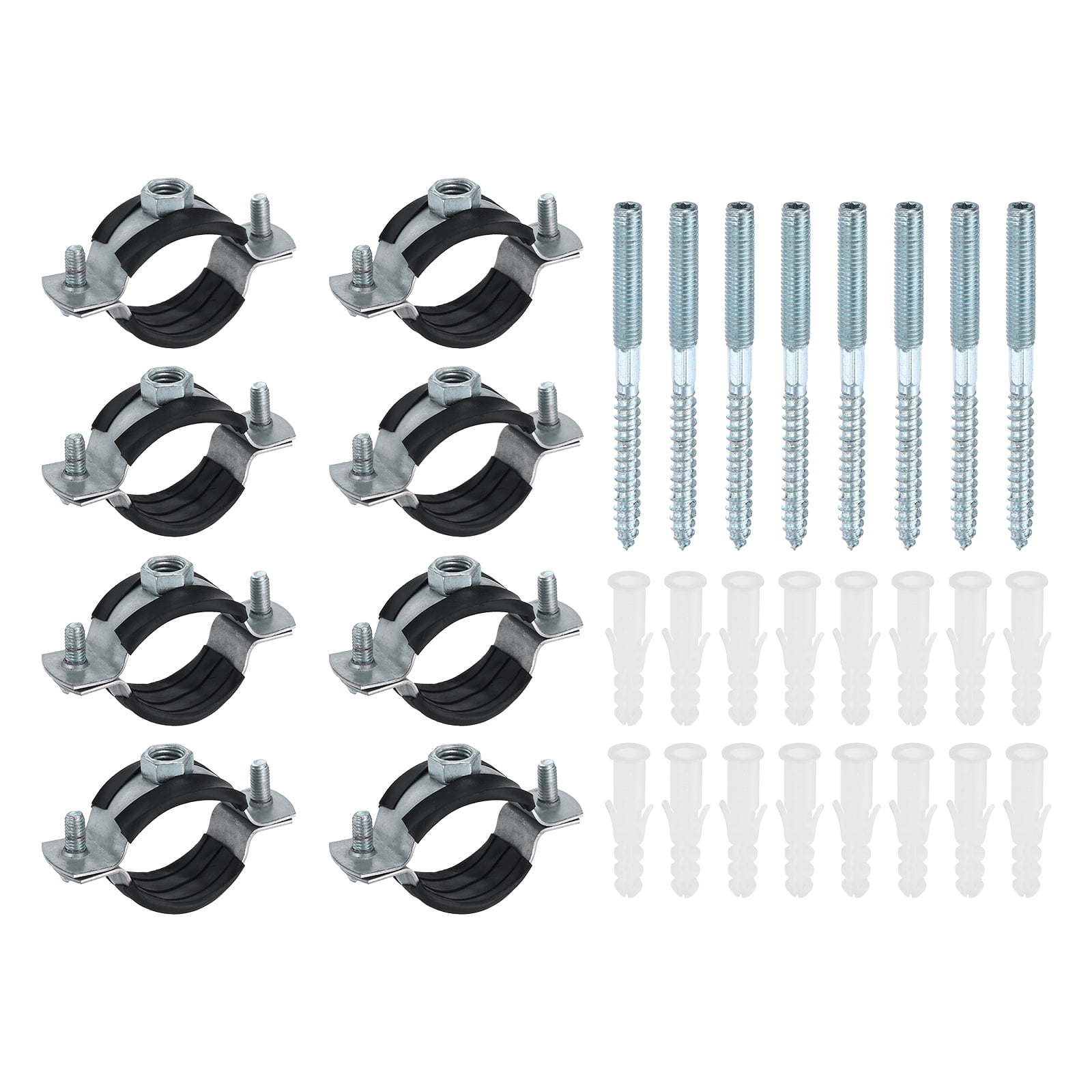 Uxcell 8 Set Split Ring Pipe Hanger 1-1/4" (32mm) Galvanized Steel ...