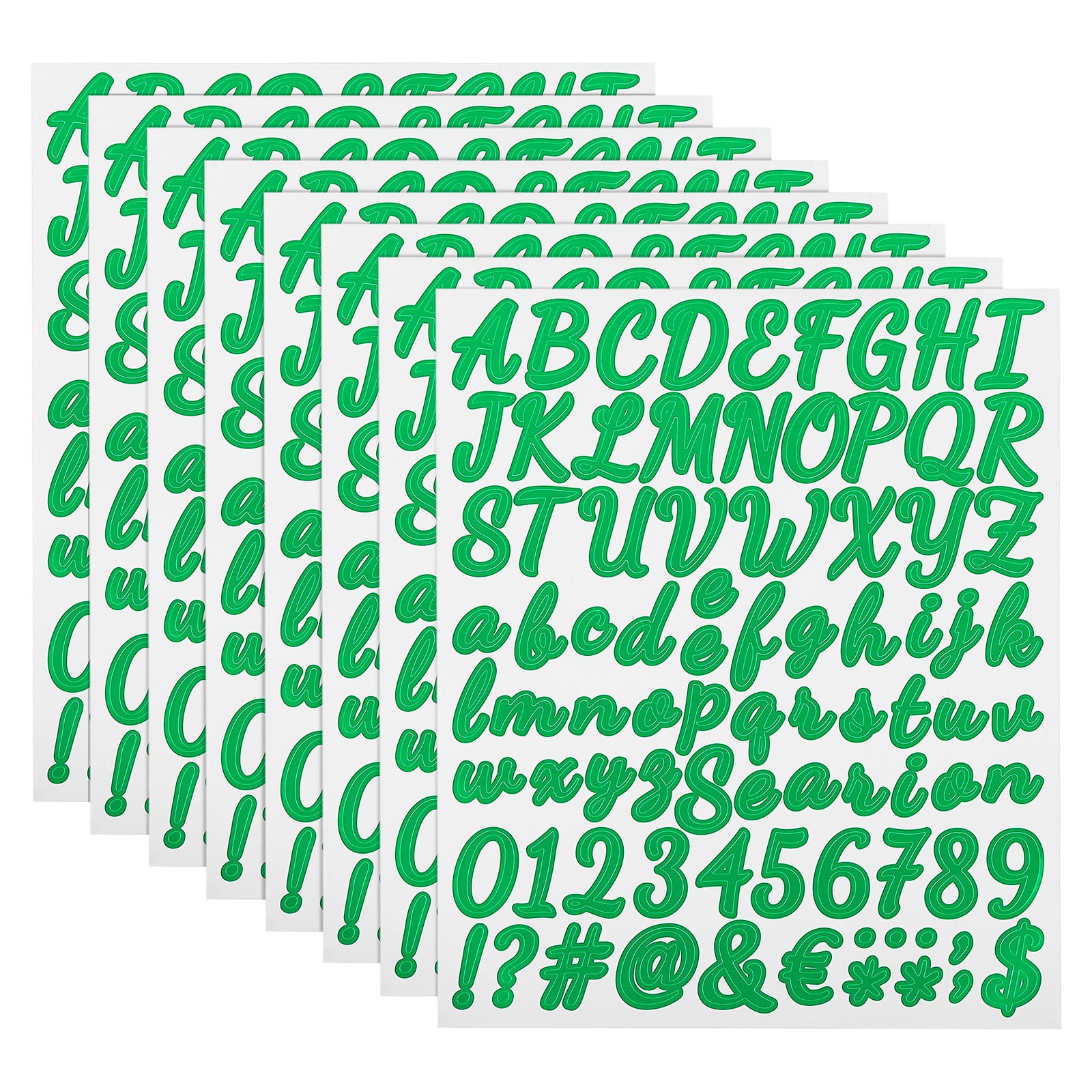 Uxcell 8 Sheet 672 Pcs Self Adhesive Vinyl Letter Number Stickers Kit ...