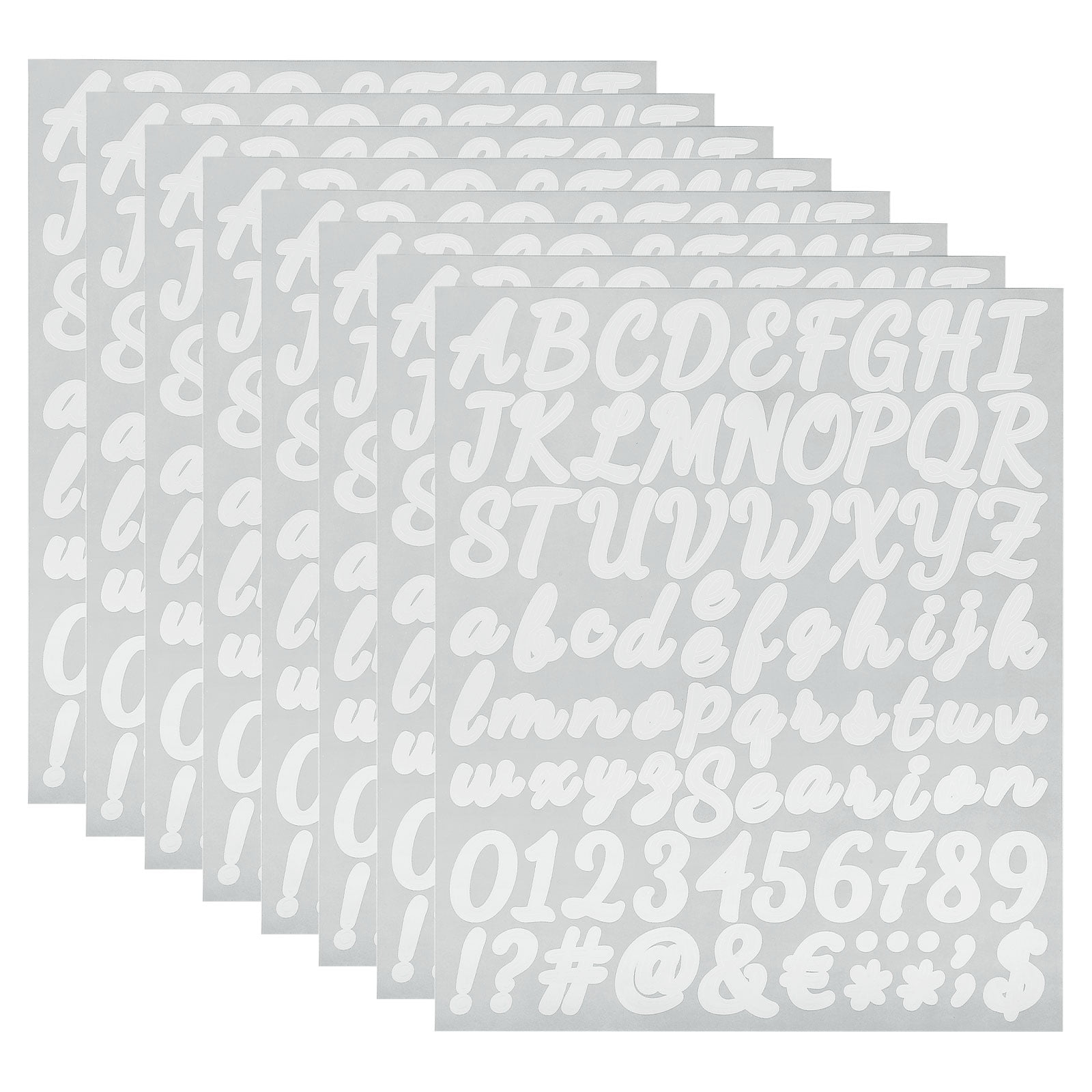 Uxcell 8 Sheet 672 Pcs Self Adhesive Vinyl Letter Number Stickers Kit ...