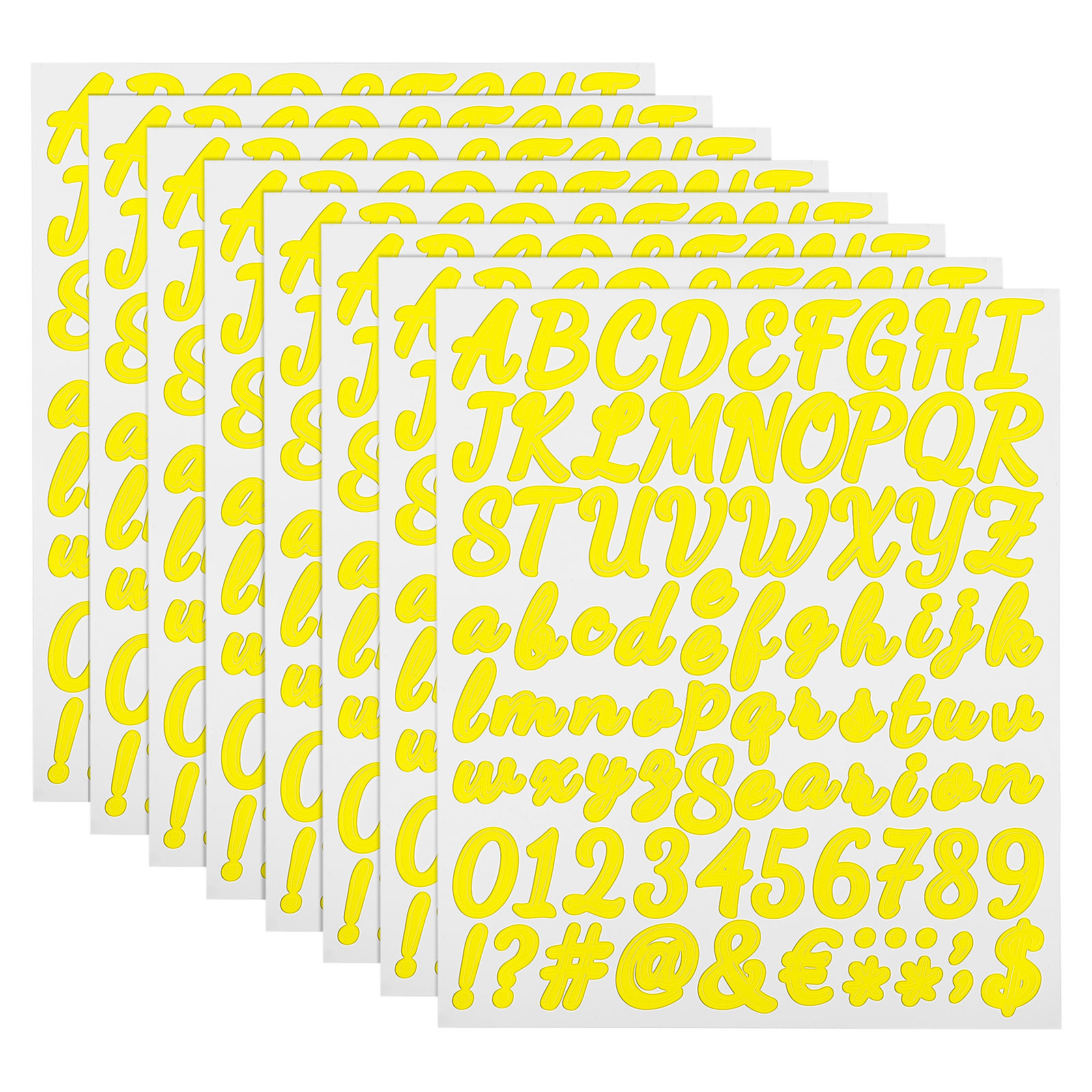 Uxcell 8 Sheet 672 Pcs Self Adhesive Vinyl Letter Number Stickers Kit ...