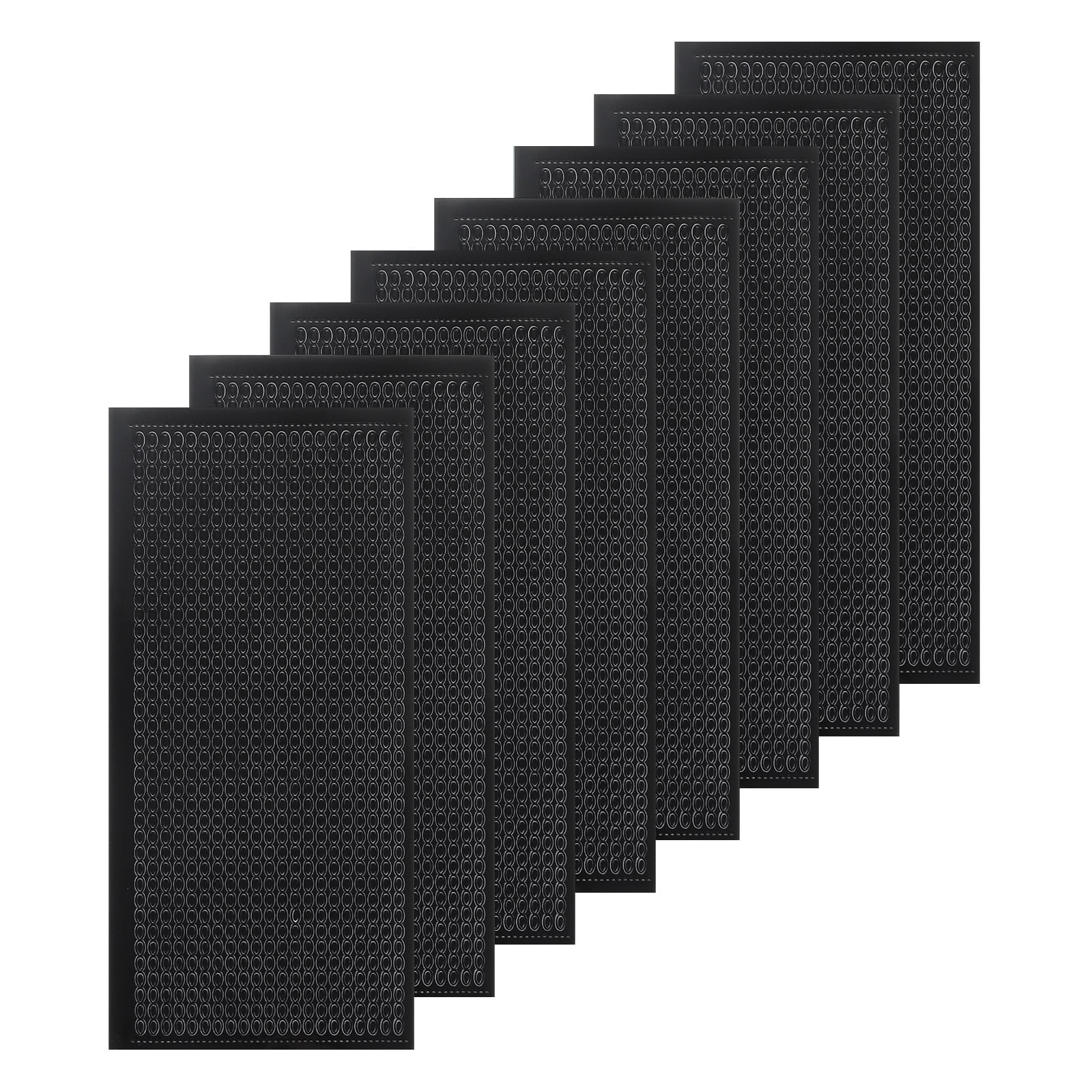 Uxcell 8 Sheets Nail Black Glitter Art Stickers Decals 3D Chains ...