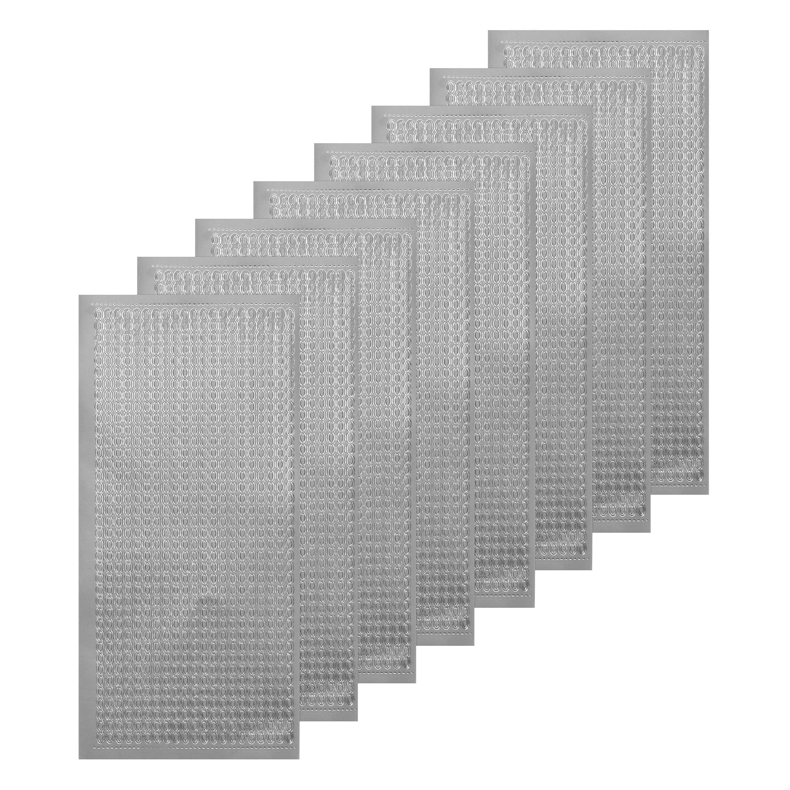 Uxcell 8 Sheets Nail Silver Glitter Art Stickers Decals 3D Chains ...