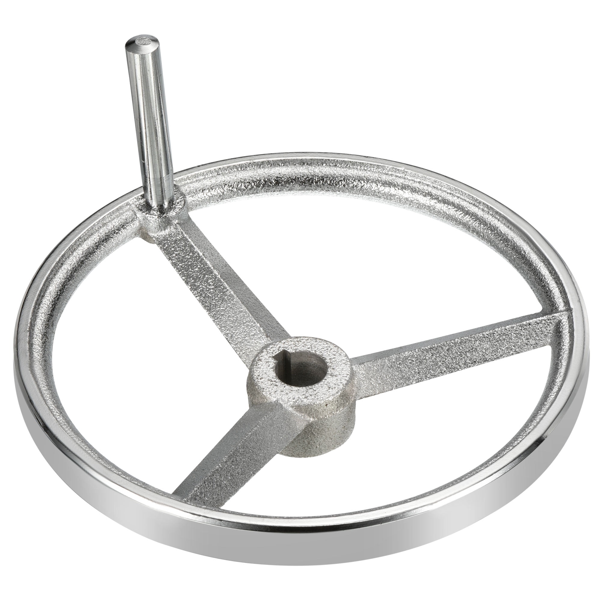 Uxcell 8-inch Diameter Rotary Handwheel Cast Iron Chrome Plated with ...