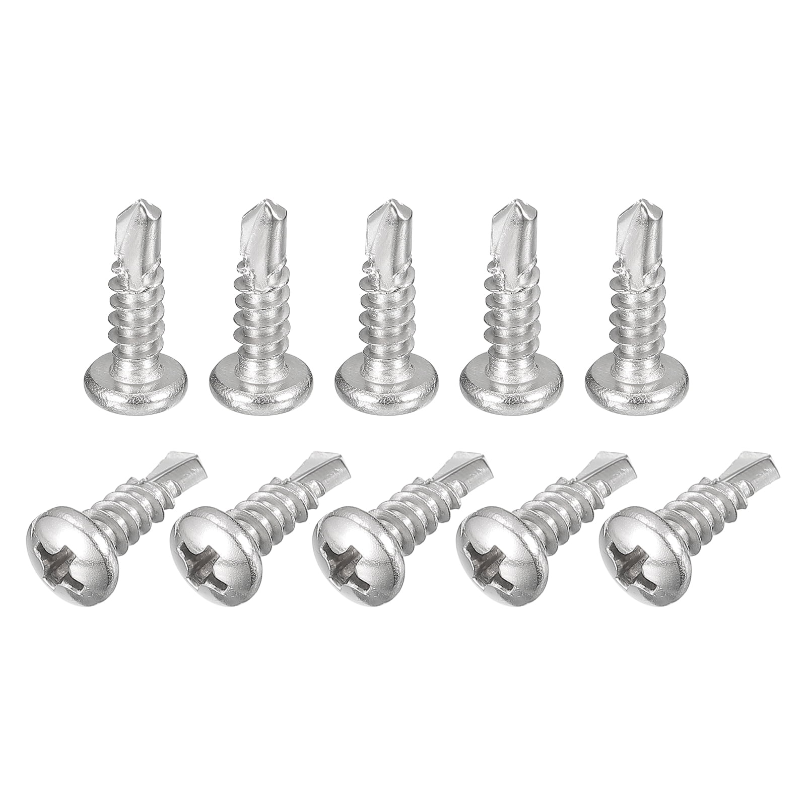 Uxcell #8 x 1/2" Self Drilling Screws, 20 Pack Phillips Pan Head Self ...