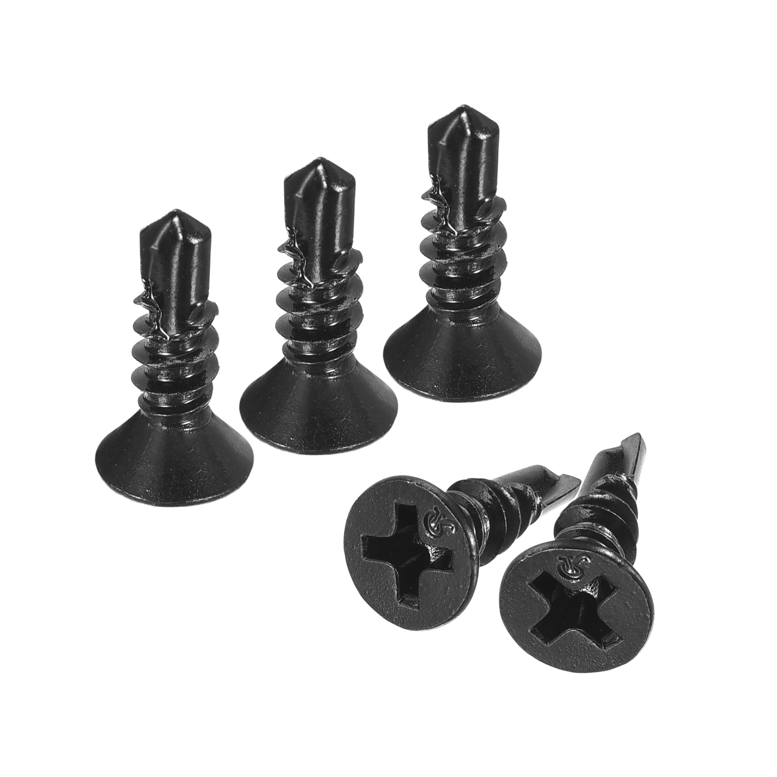 Uxcell #8 x 1/2" Sheet Metal Screws, 120pcs 410 Stainless Steel Flat ...