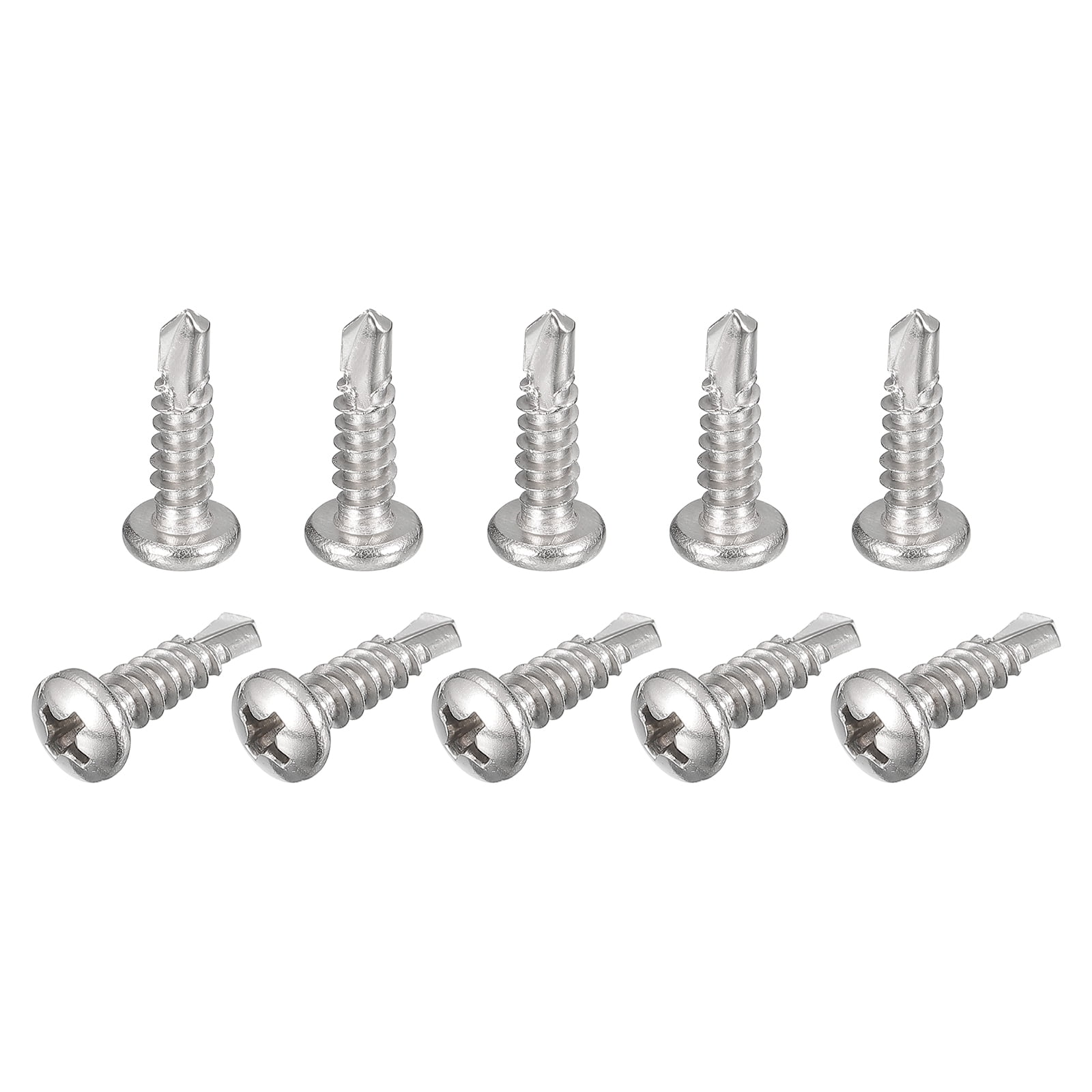 Uxcell #8 x 5/8" Self Drilling Screws, 20 Pack Phillips Pan Head Self ...