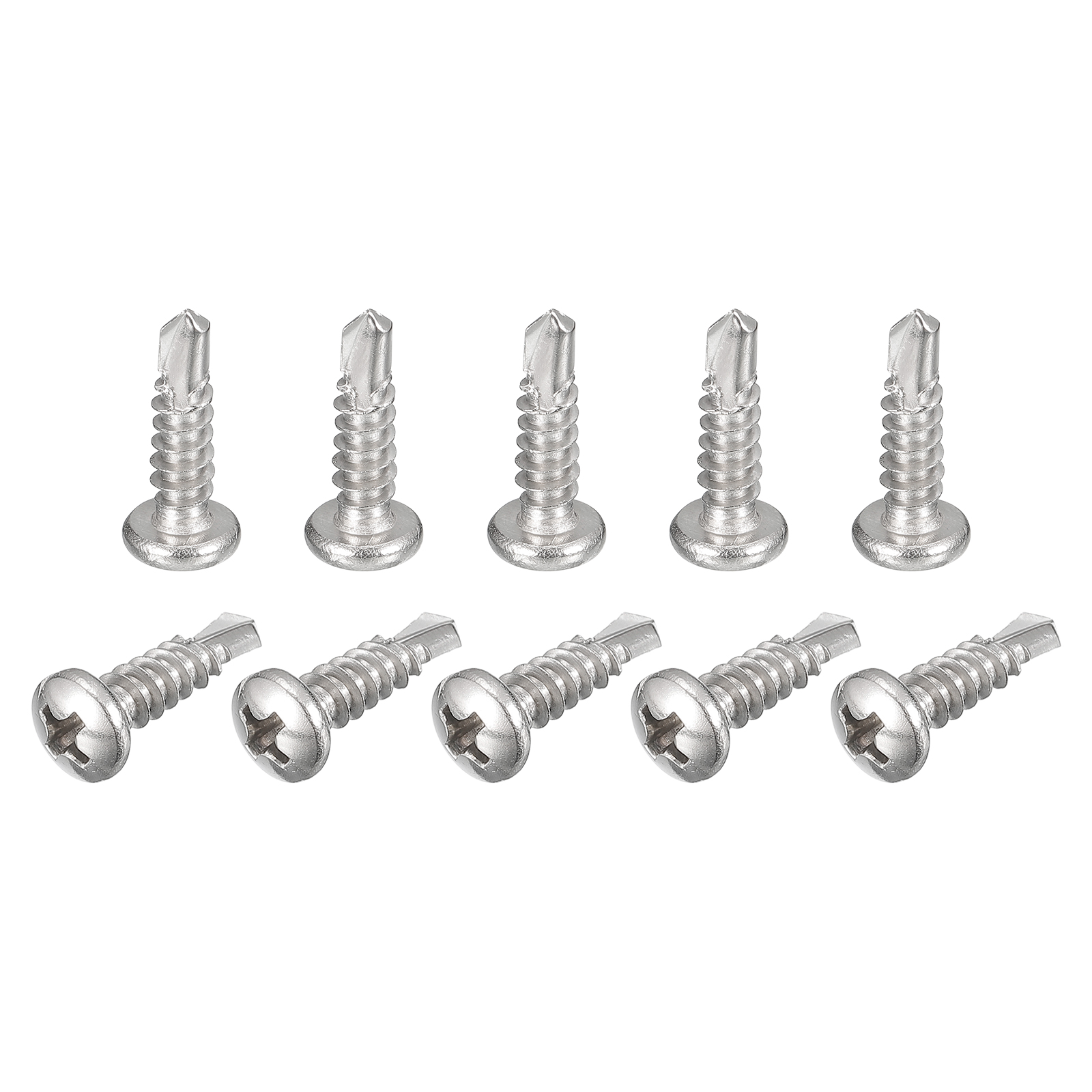 Uxcell #8 x 5/8" Self Drilling Screws, 50 Pack Phillips Pan Head Self Tapping Screws - Walmart.com
