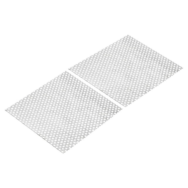 Uxcell 8"x8" 304 Stainless Steel Perforated Sheet 0.2" Hole Metal Mesh ...