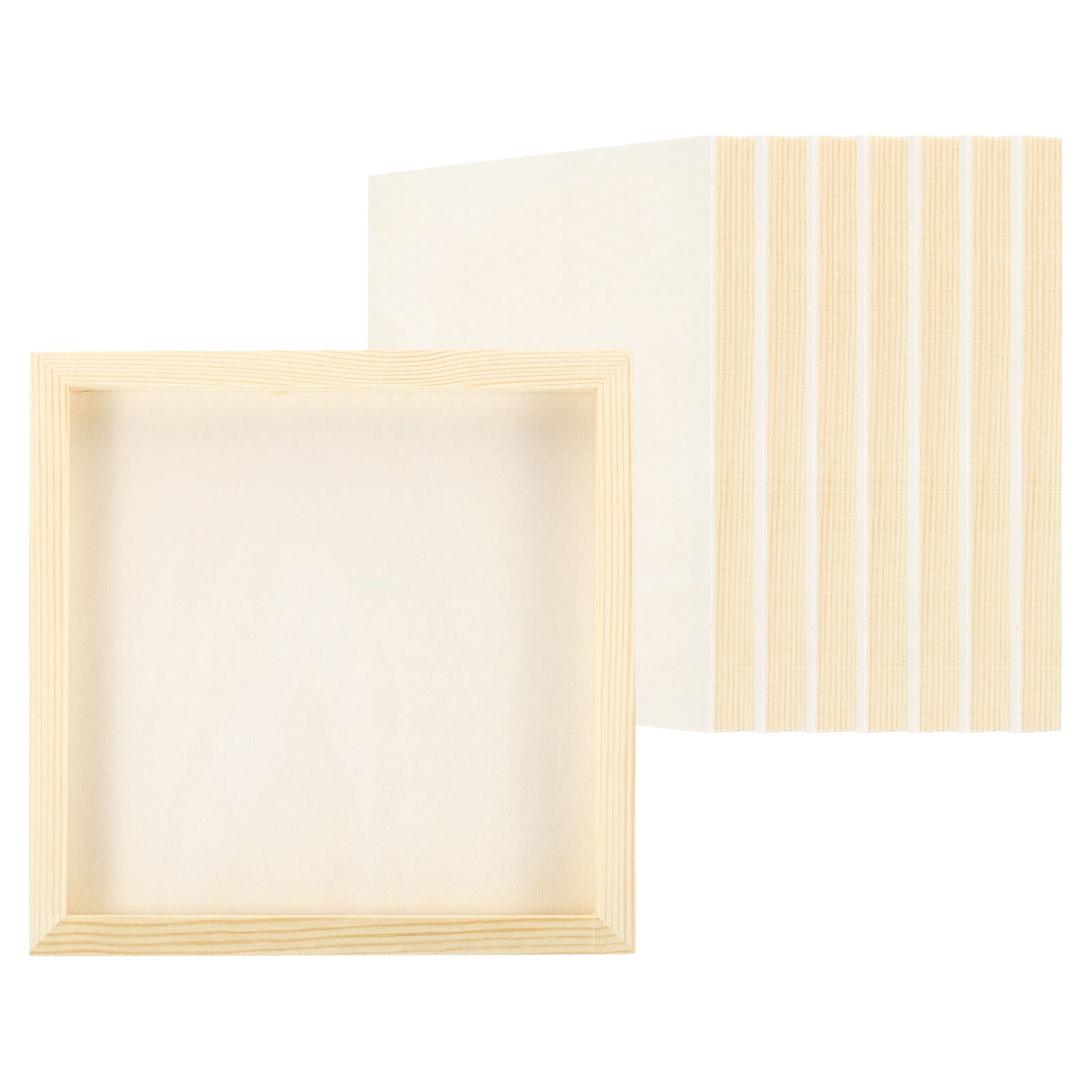 Uxcell 8"x8" Wood Panels Board, 8Pcs Unfinished Square Wood Canvas Wood ...