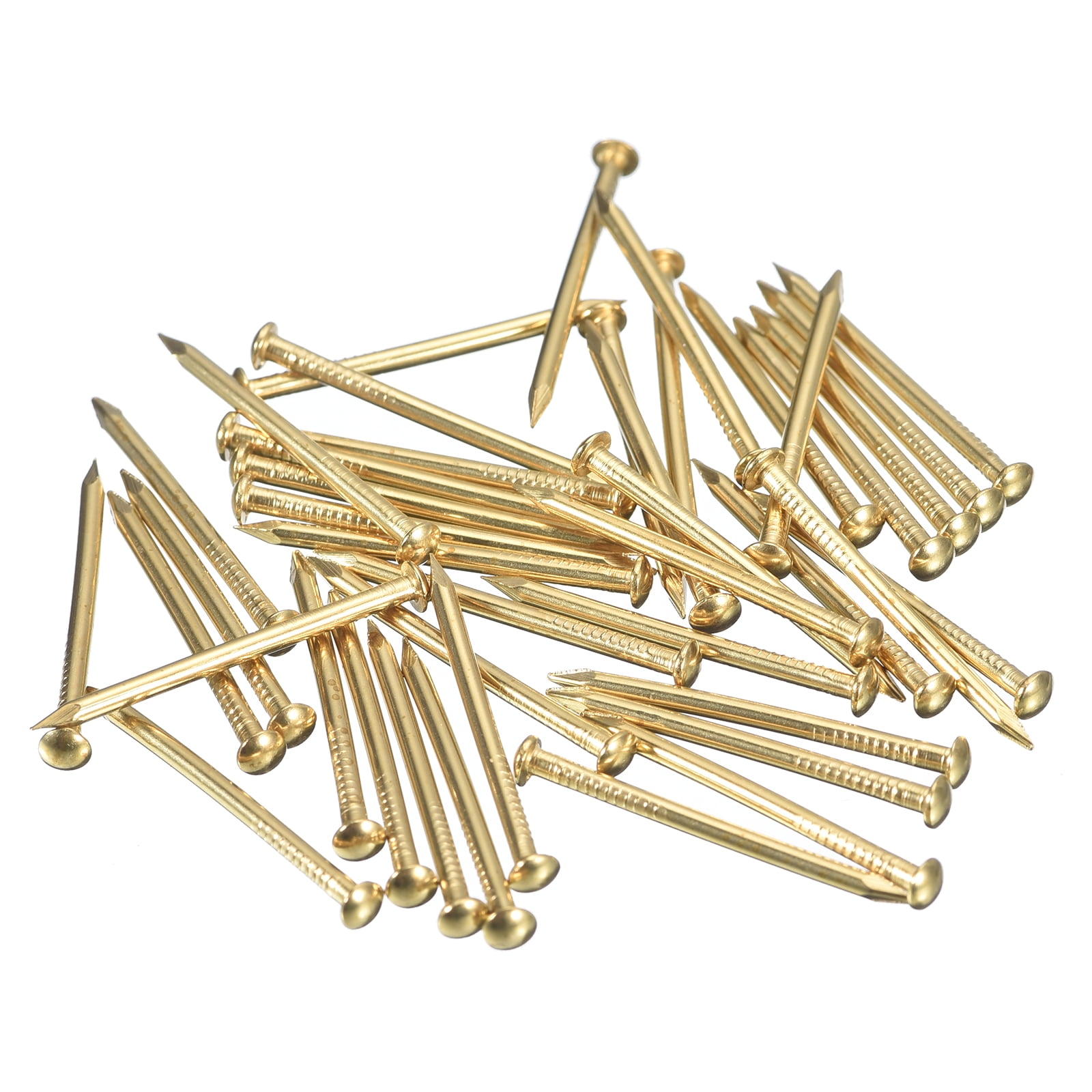 Uxcell 80 Pack Small Tiny Nails 1.5x25mm(DxL) Tiny Brass Nails Hardware ...