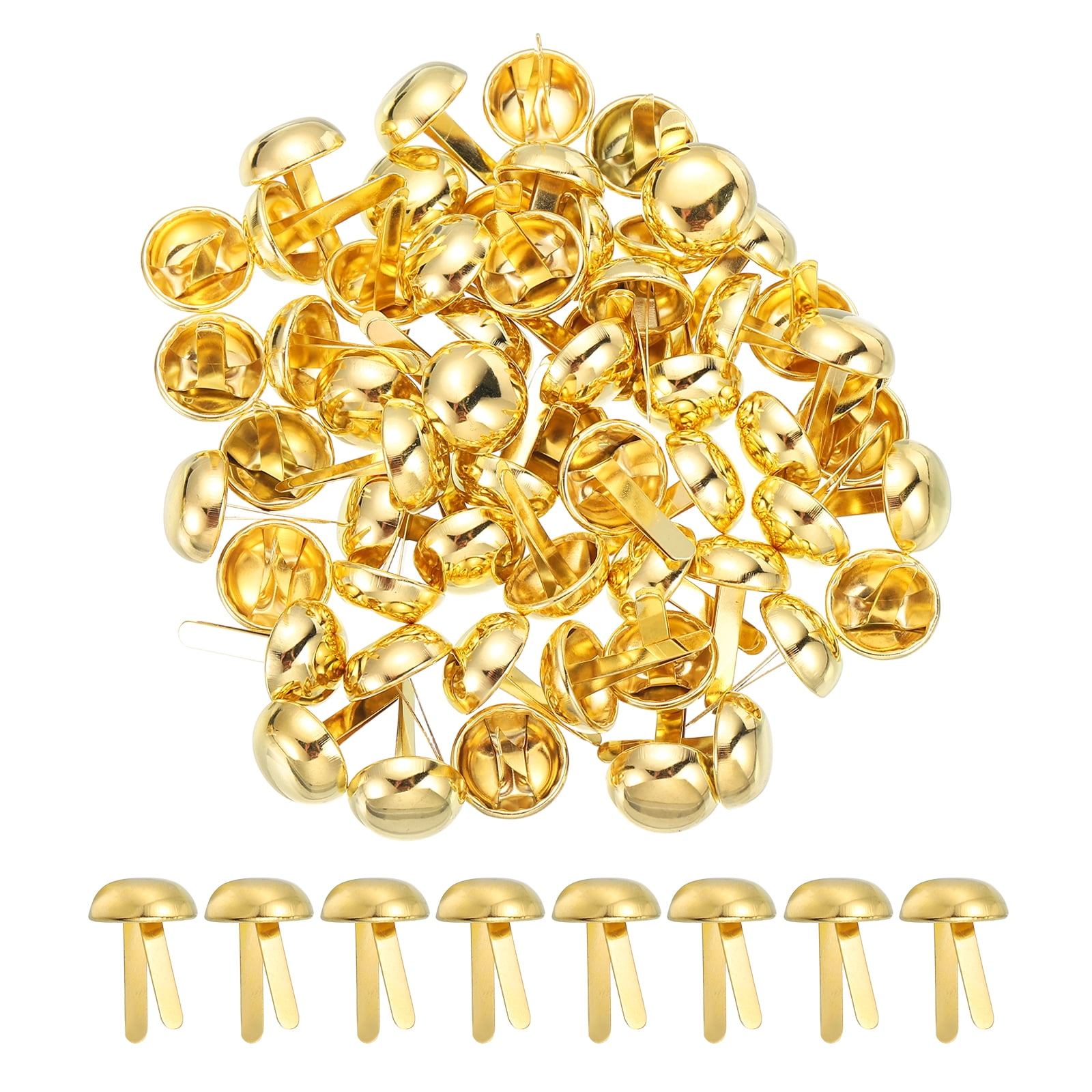 Uxcell 80 Pcs Brads Paper Fasteners, 15 x 22 mm Metal Round Head Split ...