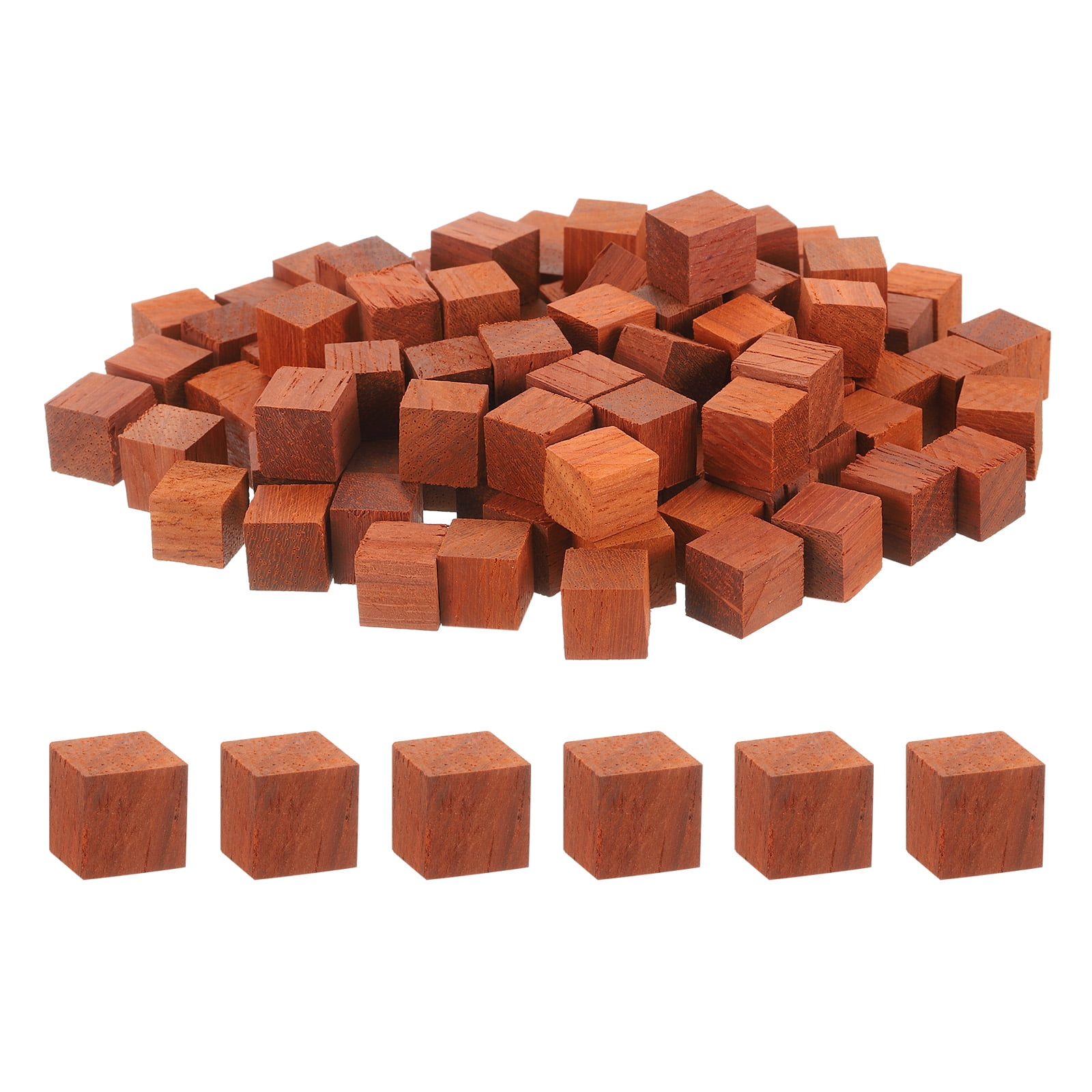Uxcell 80 Pcs Wooden Blocks, 0.59 Inch Unfinished Wooden Blocks for ...