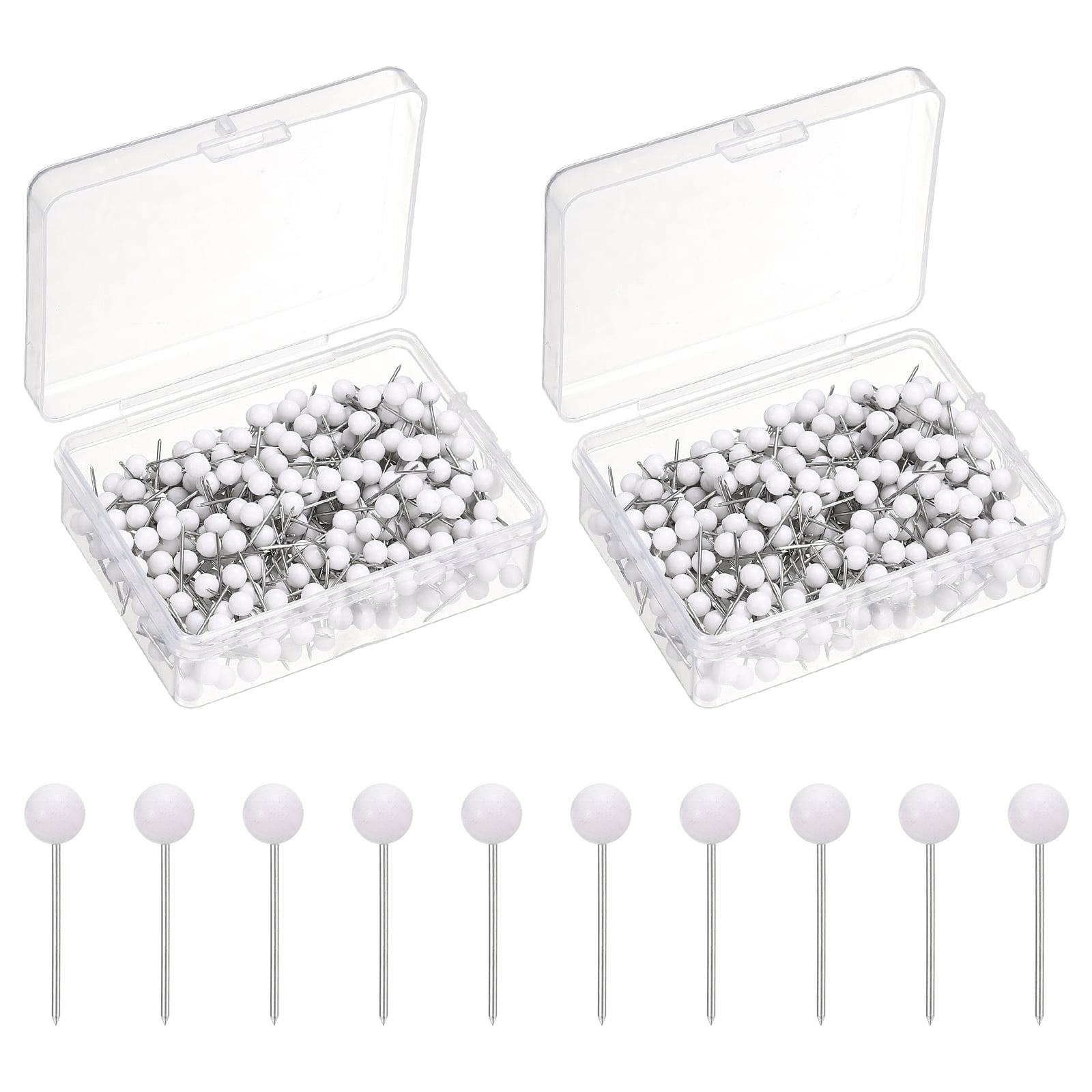 Uxcell 800 Pcs Push Pins, Map Thumb Tacks 4mm Round Head Decorative ...