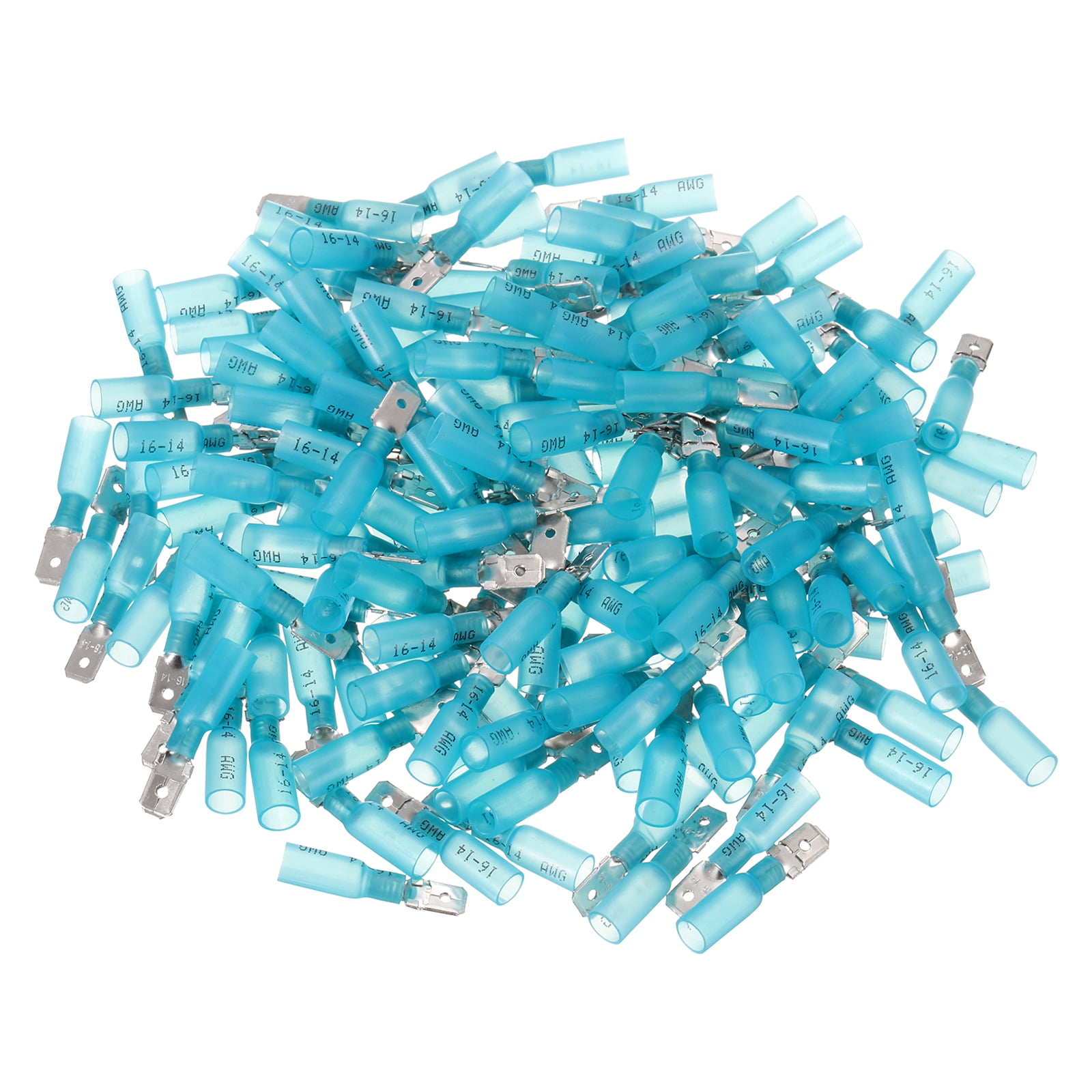 Uxcell 80PCS Male Spade Connector 16-14 AWG Polyolefin Quick Disconnect ...
