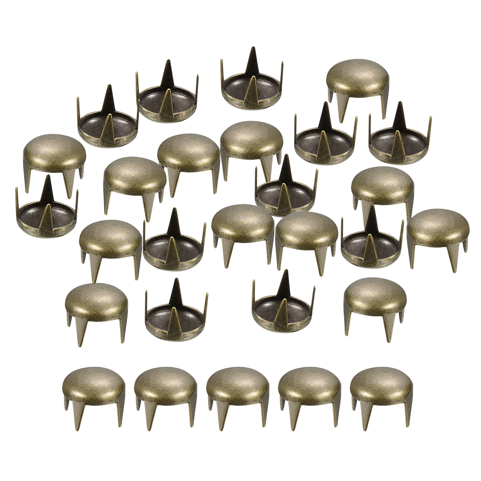 Uxcell 80Pack Bronze Round Dome Rivets, 6mm Brass Spike Studs Spots for ...