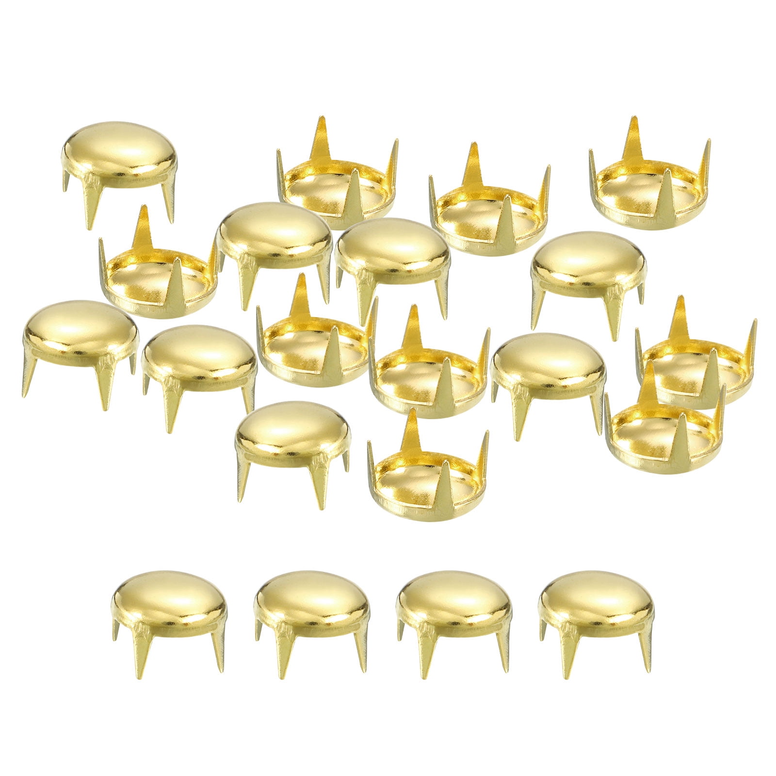 Uxcell 80Pack Gold Round Dome Rivets, 8mm Brass Spike Studs Spots for ...