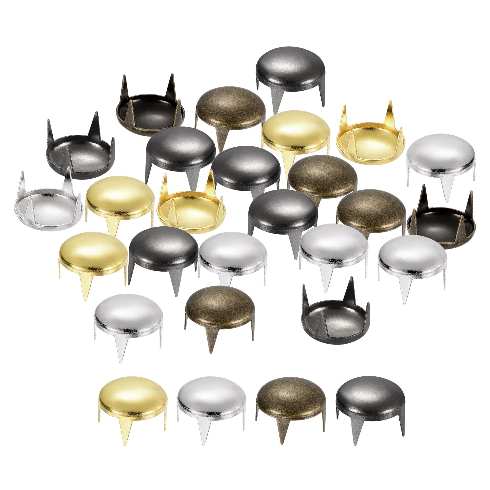 Uxcell 80Pack Mixed Color Round Dome Rivets, 10mm Brass Spike Studs ...