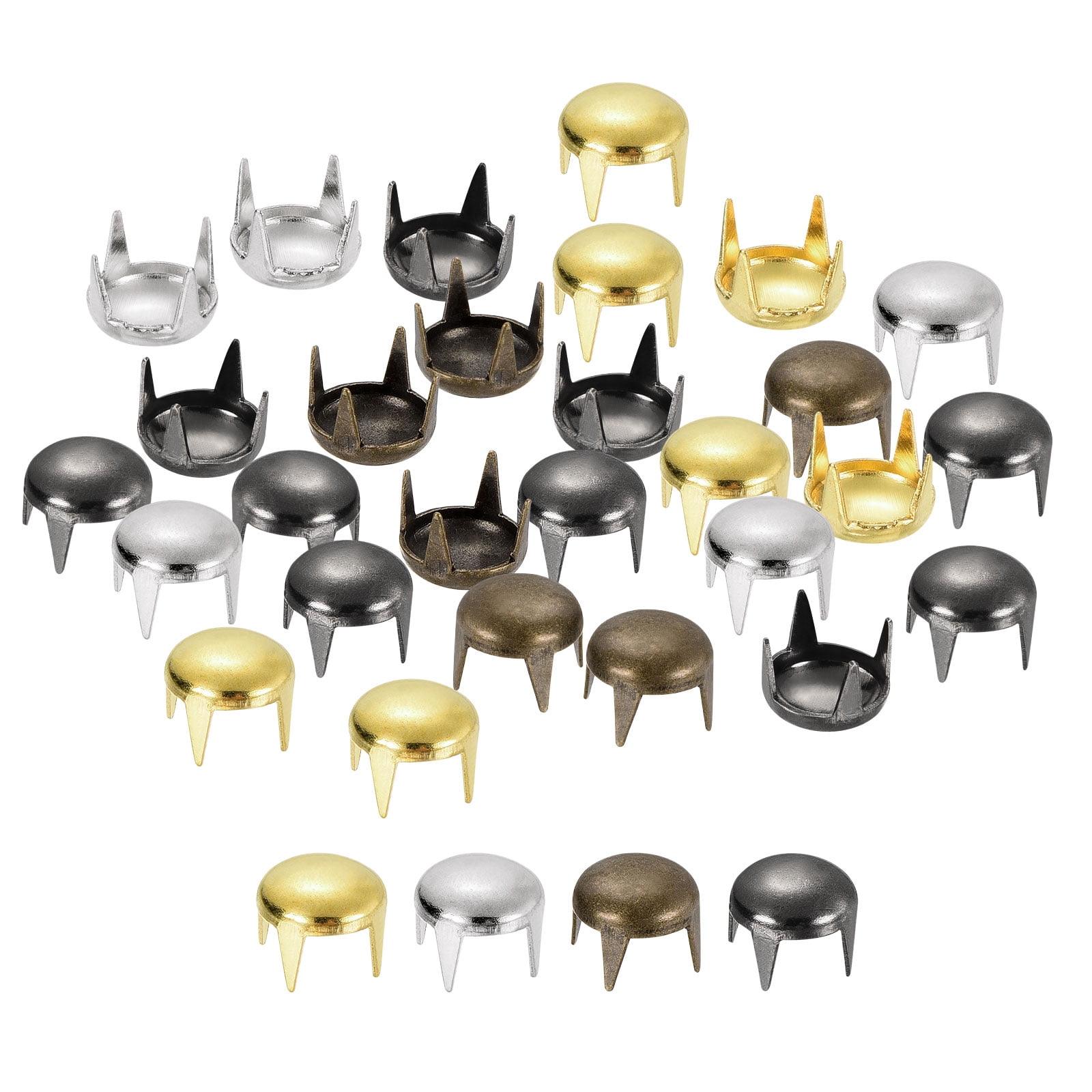 Uxcell 80Pack Mixed Color Round Dome Rivets, 6mm Brass Spike Studs ...