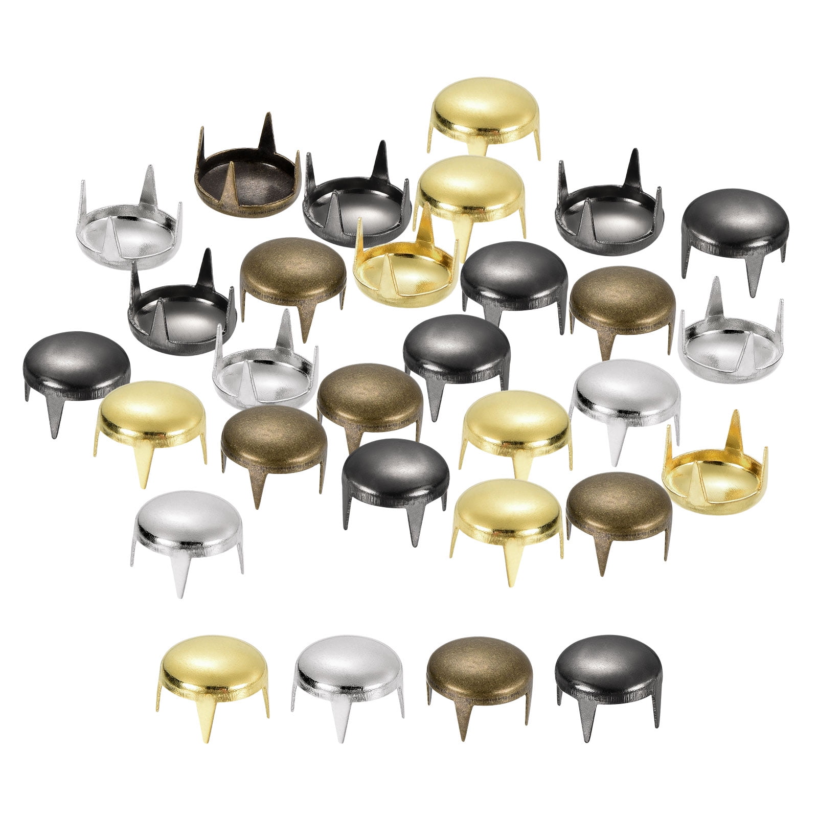 Uxcell 80Pack Mixed Color Round Dome Rivets, 8mm Brass Spike Studs ...