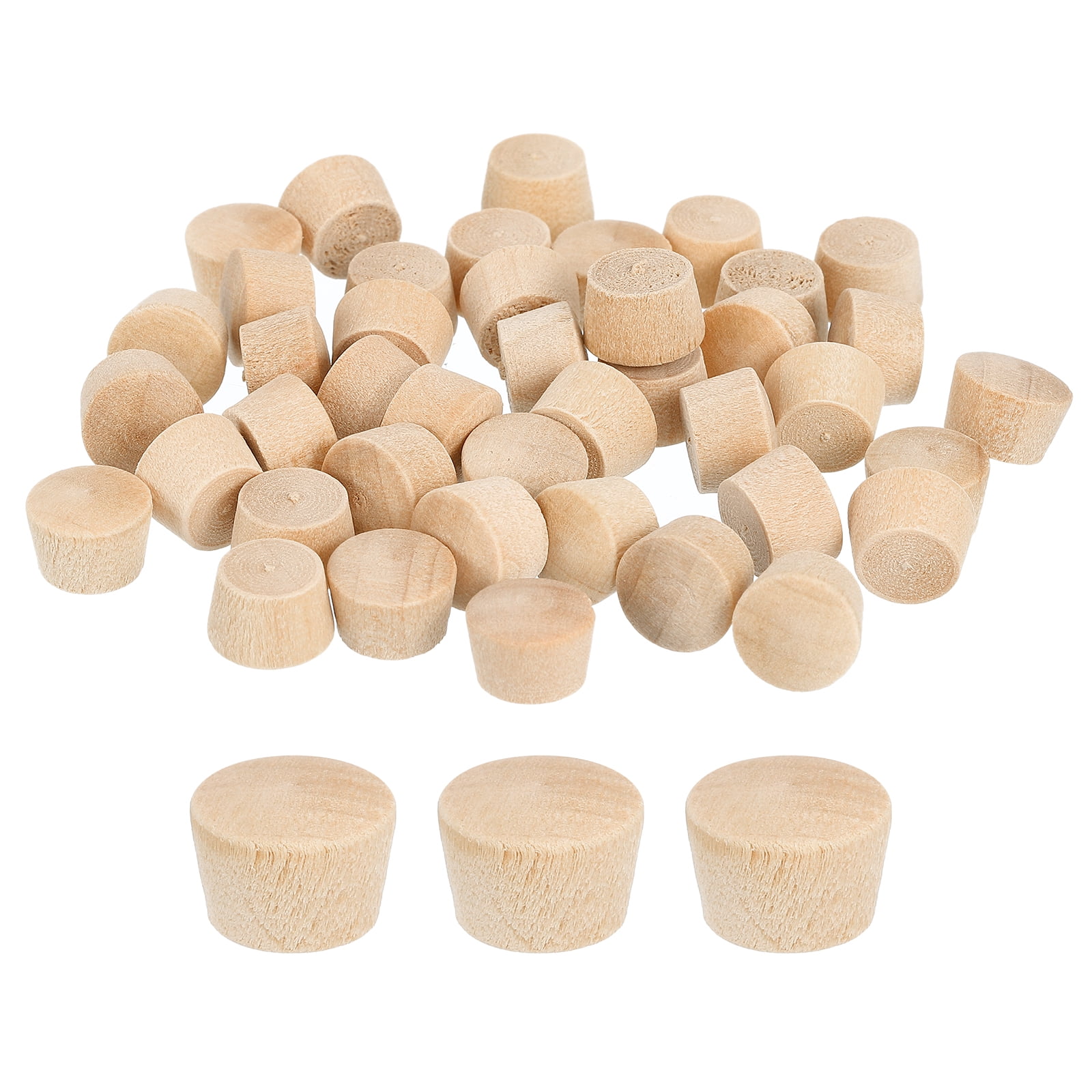 Uxcell 80Pack Wood Button Plugs, 10mm/0.39" Flat Head Hardwood Screw ...
