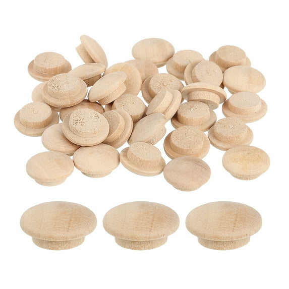 Uxcell 80Pack Wood Button Plugs, 12mm/0.47" Hardwood Screw Hole Plug ...