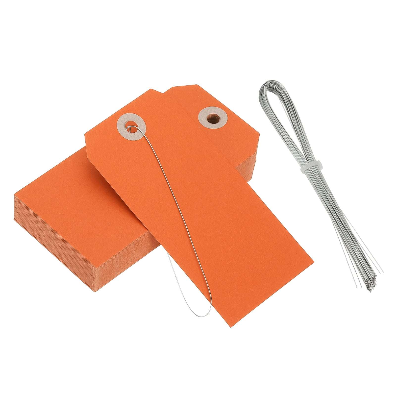 Uxcell 80Pcs Blank Manilla Shipping Tags with Wire, 4 3/4 x 2 3/8 ...