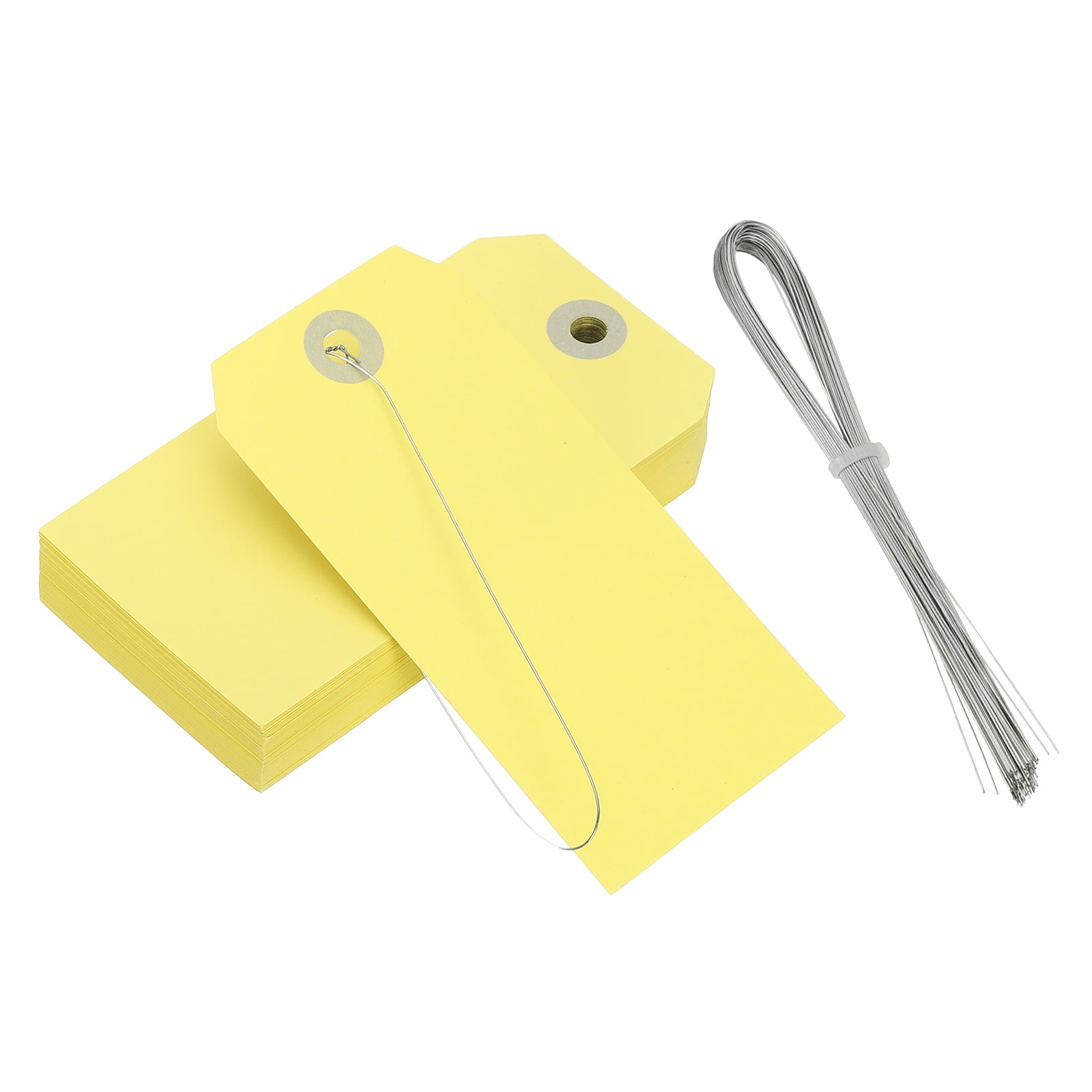 Uxcell 80Pcs Blank Manilla Shipping Tags with Wire, 4 3/4 x 2 3/8 ...