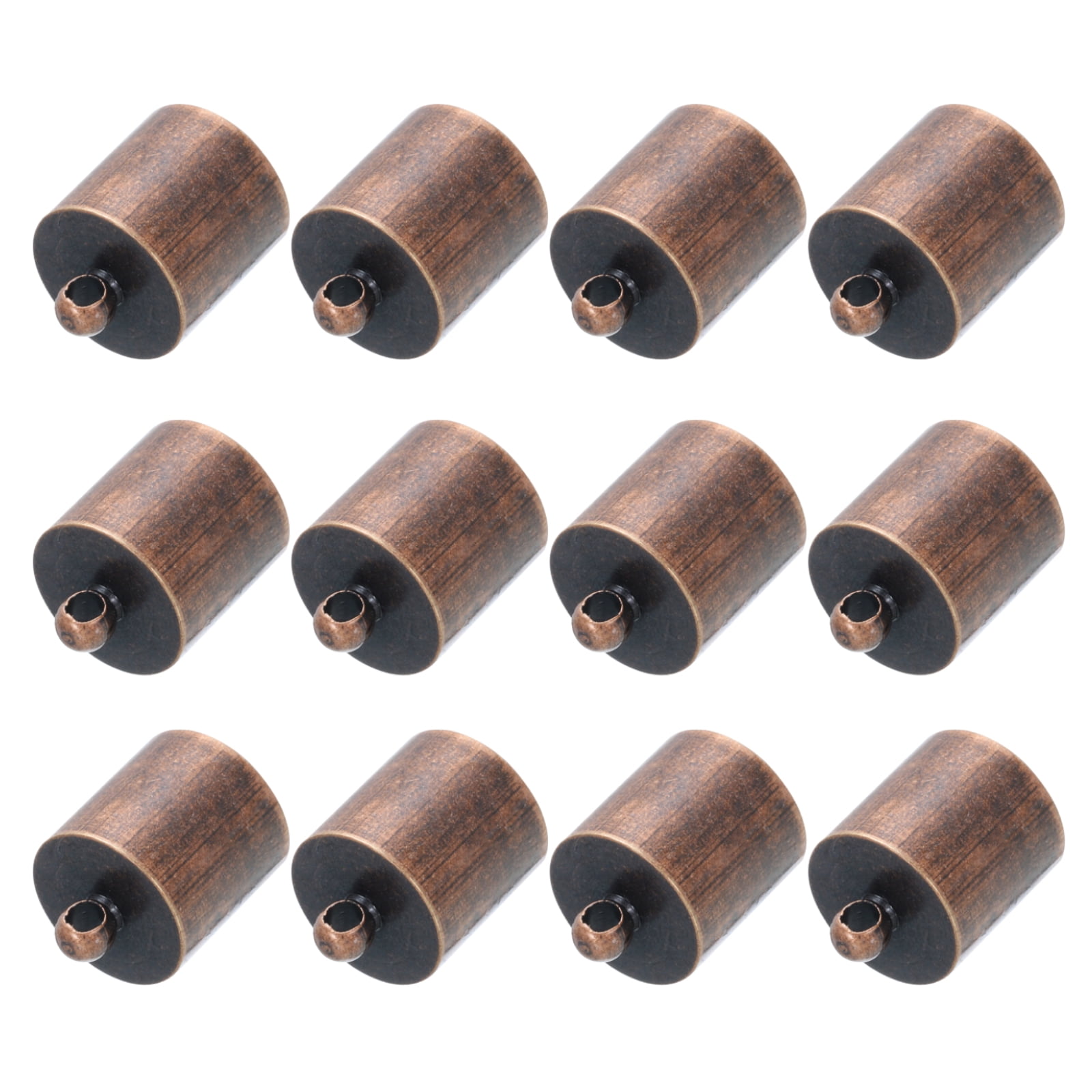 Uxcell 80Pcs Cord End Caps 14mm End Cap Barrel Beads Kumihimo 10mm Dia ...