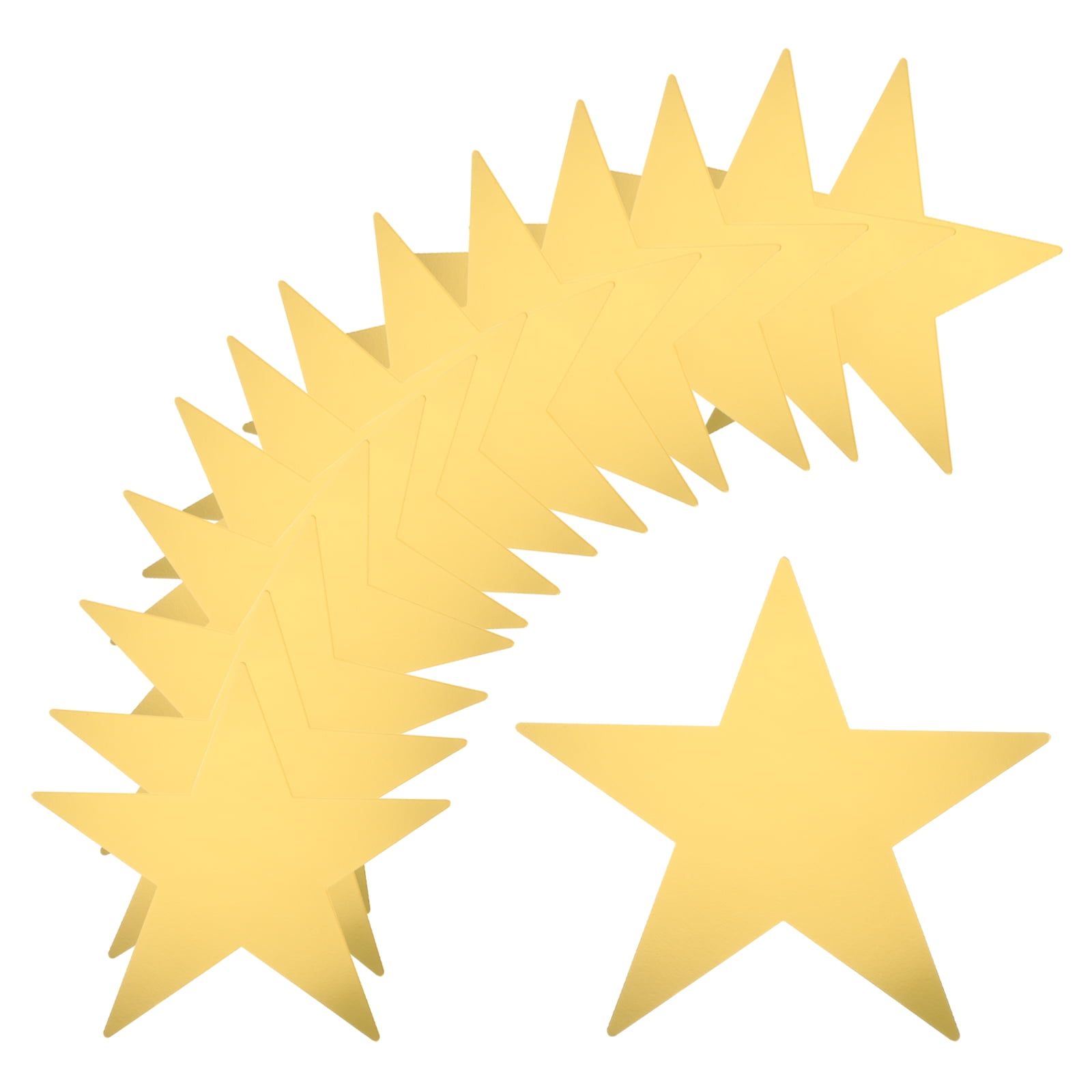 Uxcell 80Pcs Gold Stars Cutouts Double Printed Paper Stars Decoration ...