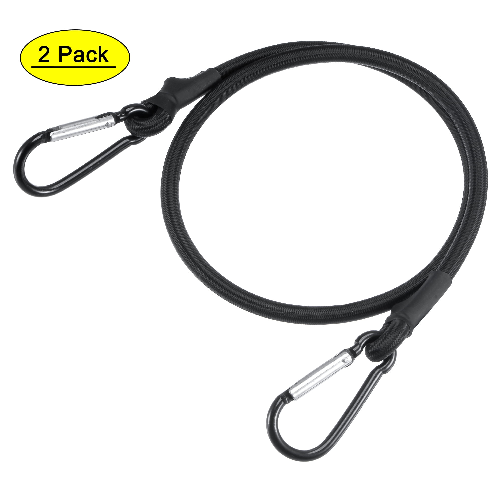 Uxcell 80cm/31.5 Inch Elastic Shock Cords Ropes with Hooks Black 2 Pack ...