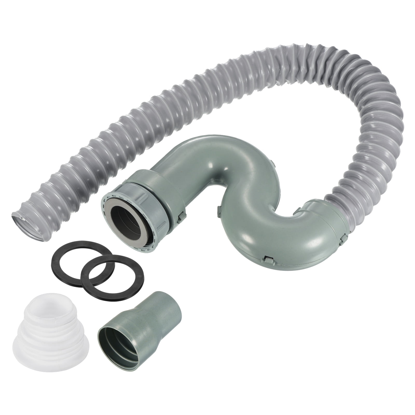 Uxcell 80cm Drain Pipe Expandable Tubing Flexible Drainage Pipe Grey 1 ...