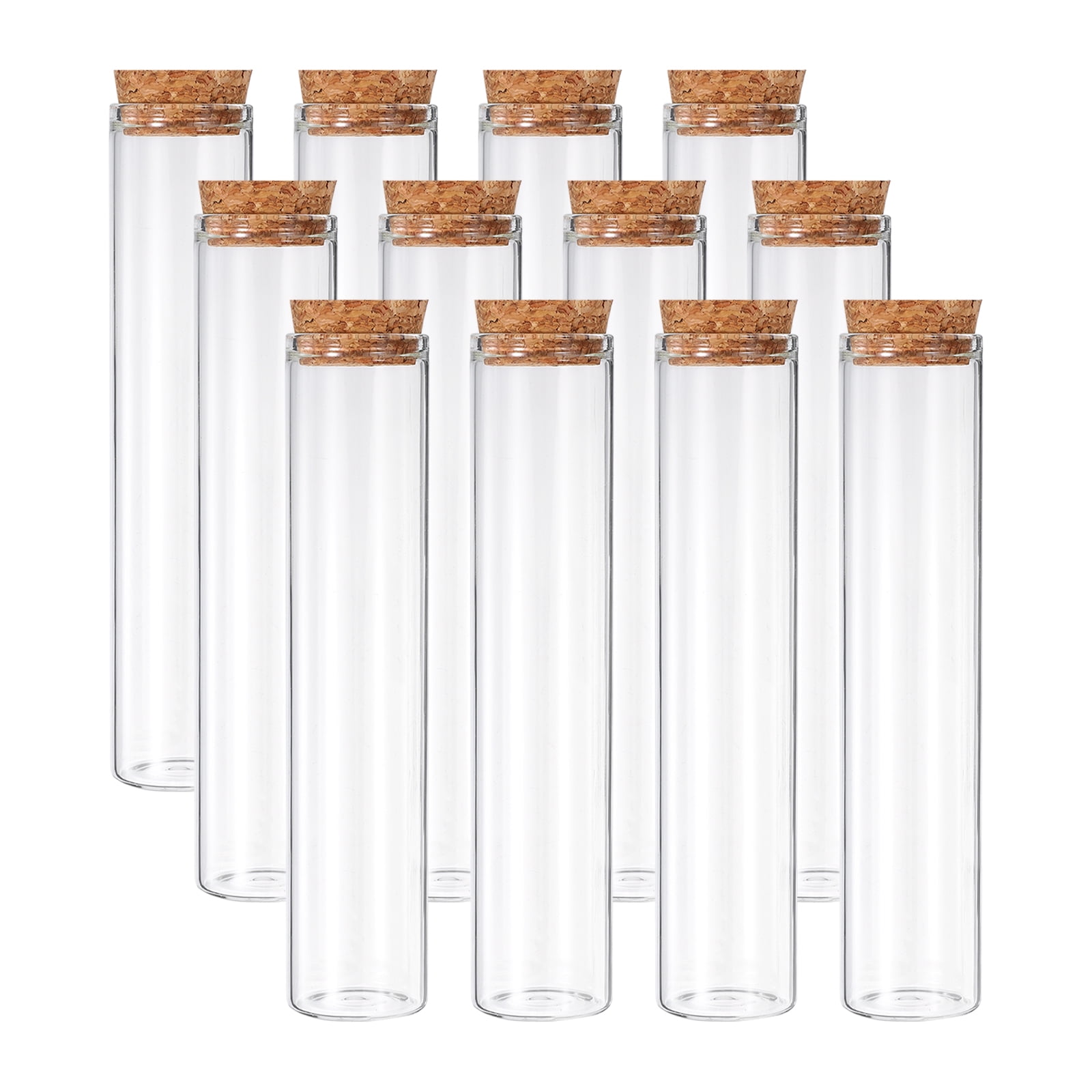 Uxcell 80ml Test Tubes, 12pcs 5.91x1.18 Glass Clear Flat Bottom Test ...