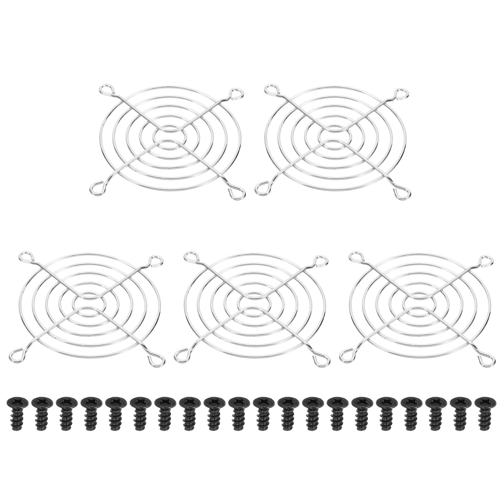 Uxcell 80mm Fan Grill with Screws 5pcs Metal Ventilator Grill Cover ...