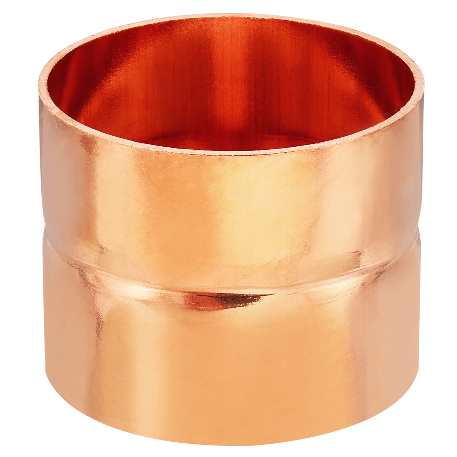 Uxcell 80mm ID Copper Coupling Fittings, Rolled Tube Stop Straight Pipe ...